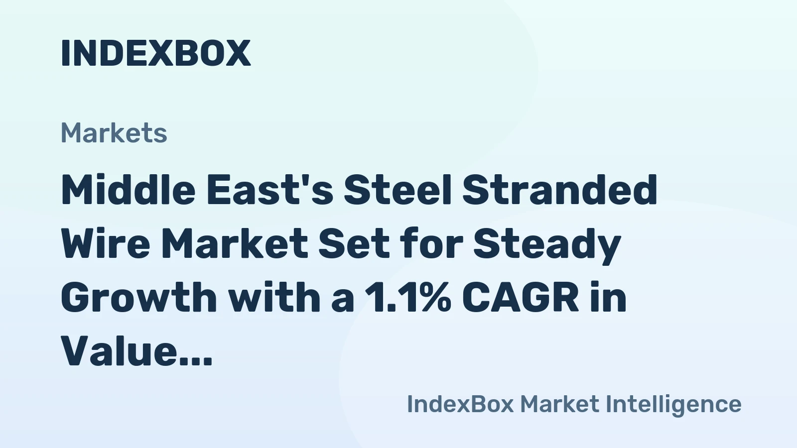 Middle East's Steel Stranded Wire Market Set for Steady Growth with a 1.1% CAGR in Value