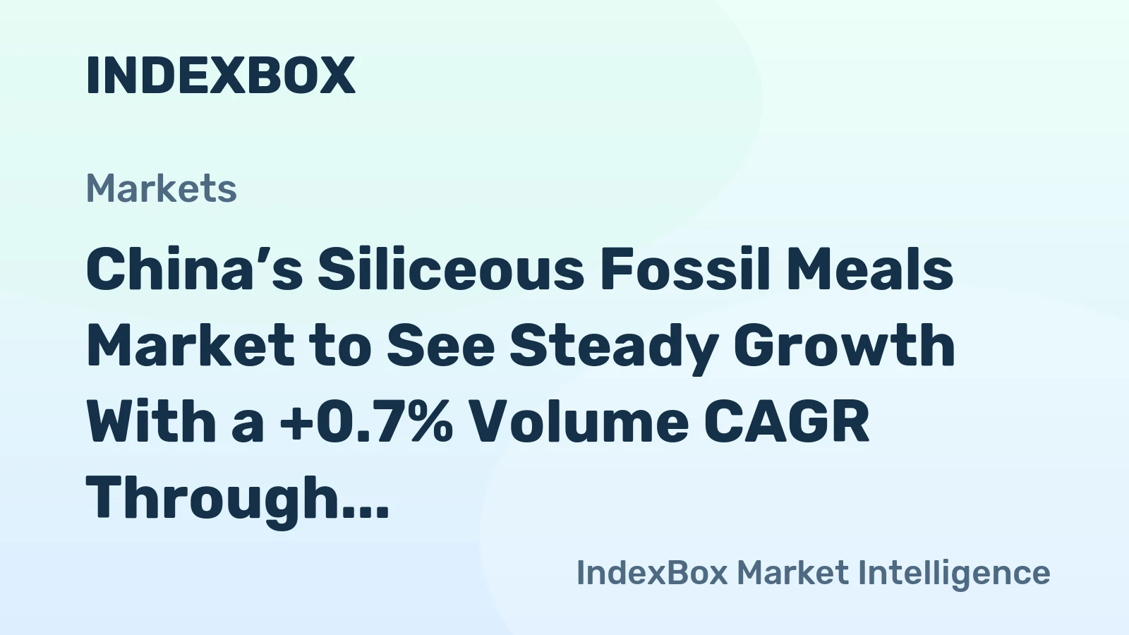 China’s Siliceous Fossil Meals Market to See Steady Growth With a +0.7% Volume CAGR Through 2035