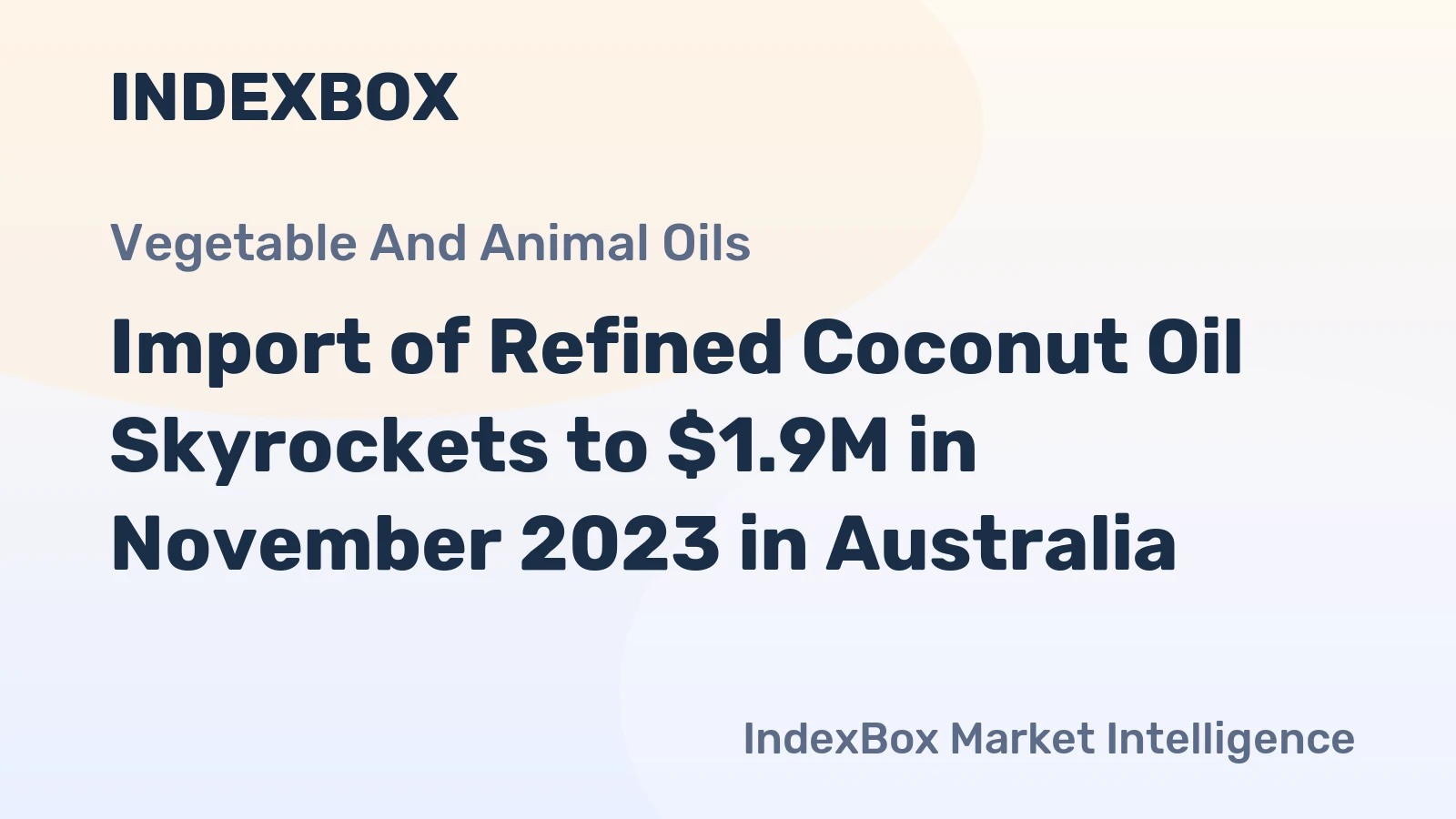 Import of Refined Coconut Oil Skyrockets to $1.9M in November 2023 in Australia