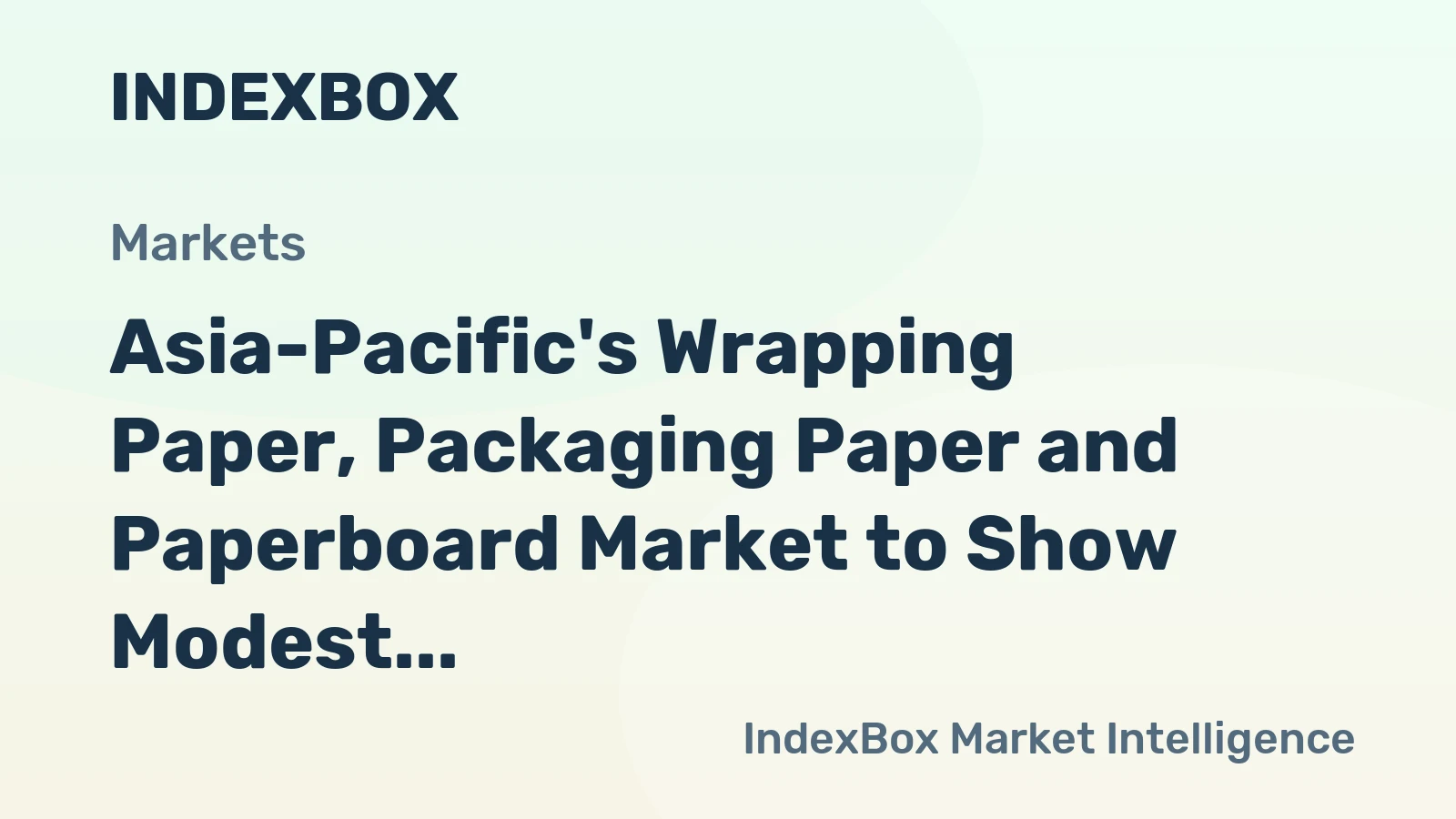 Asia-Pacific's Wrapping Paper, Packaging Paper and Paperboard Market to Show Modest Growth with +0.7% CAGR from 2024 to 2035