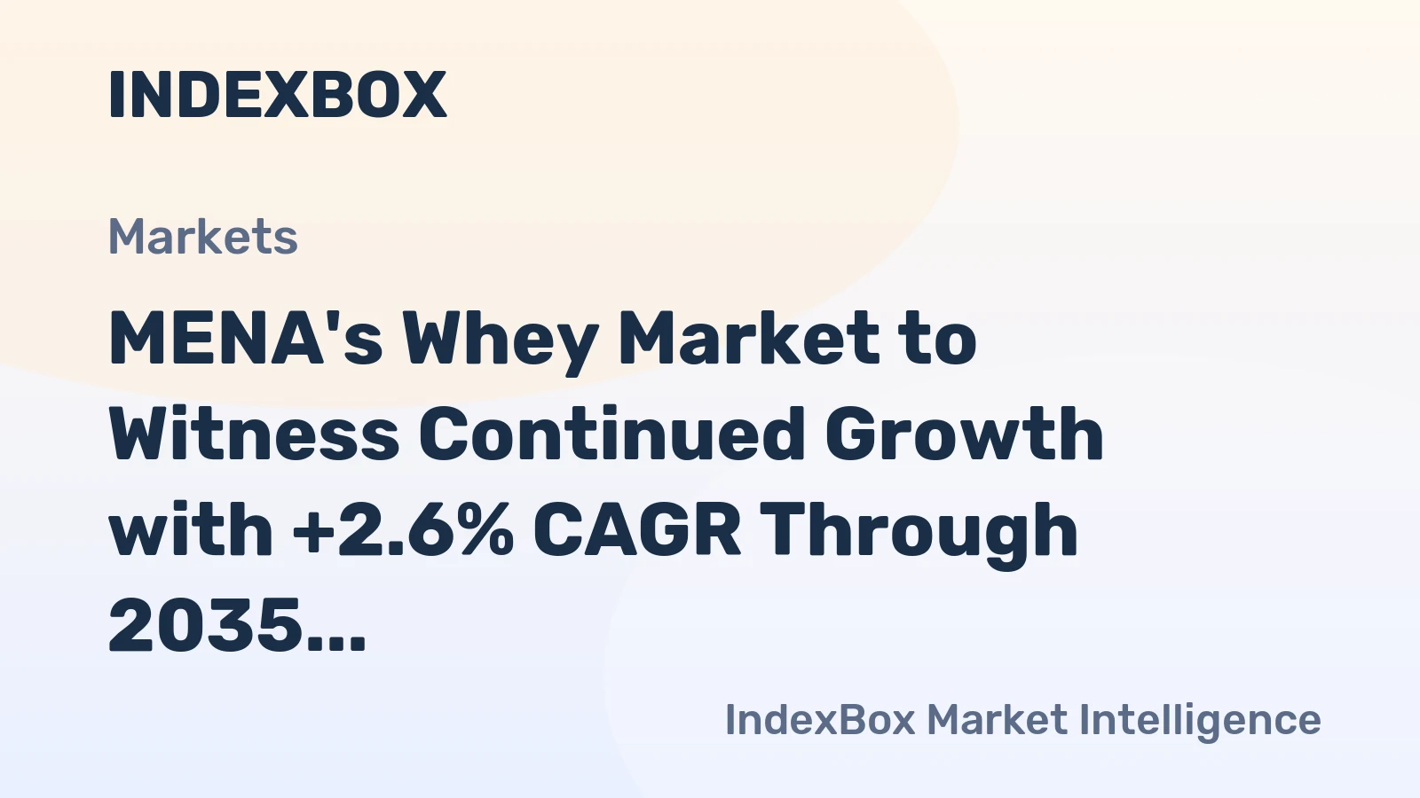 MENA's Whey Market to Witness Continued Growth with +2.6% CAGR Through 2035