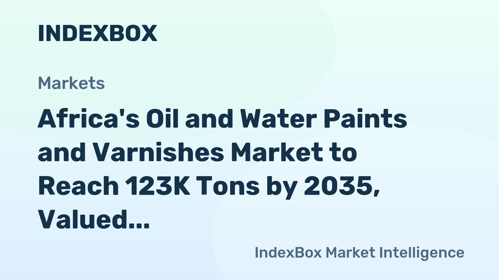 Africa's Oil and Water Paints and Varnishes Market to Reach 123K Tons by 2035, Valued at $377M