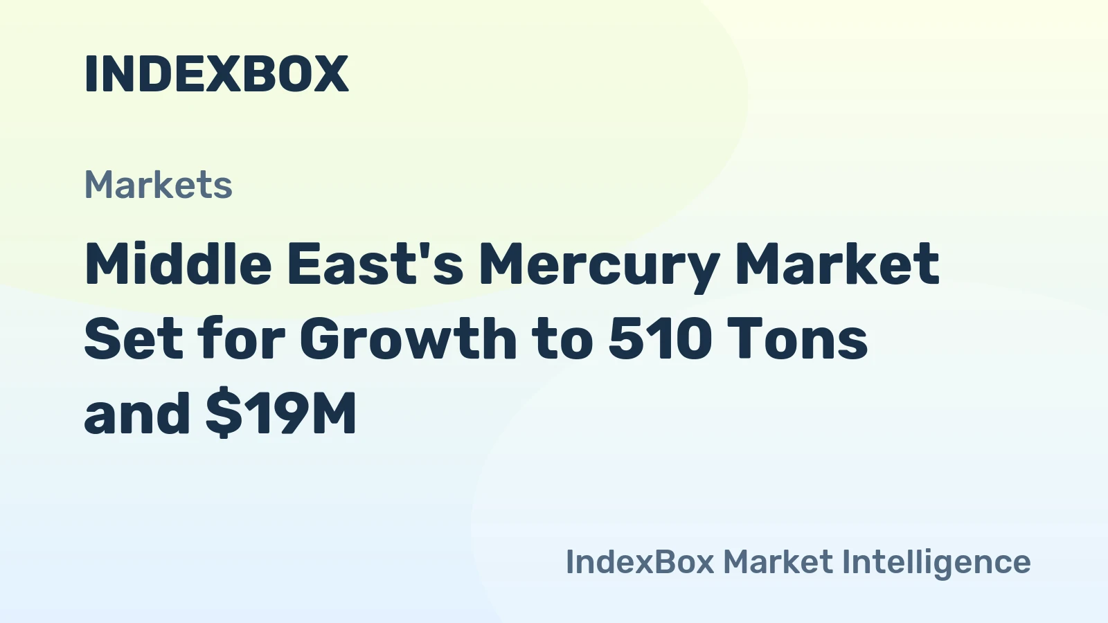 Middle East's Mercury Market Set for Growth to 510 Tons and $19M
