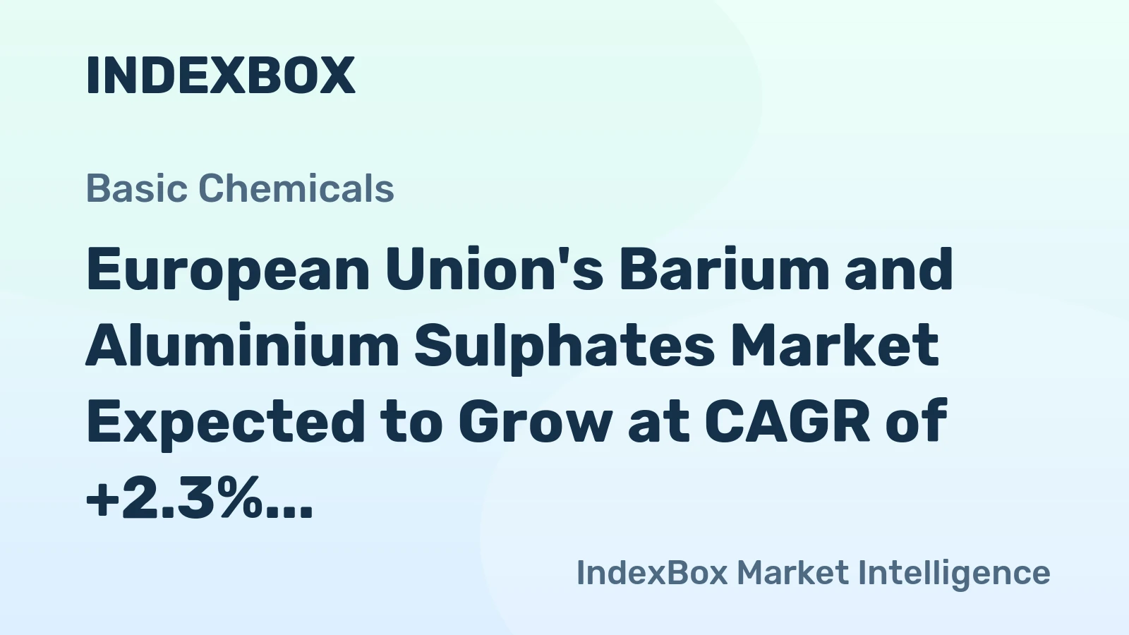 European Union's Barium and Aluminium Sulphates Market Expected to Grow at CAGR of +2.3% through 2035
