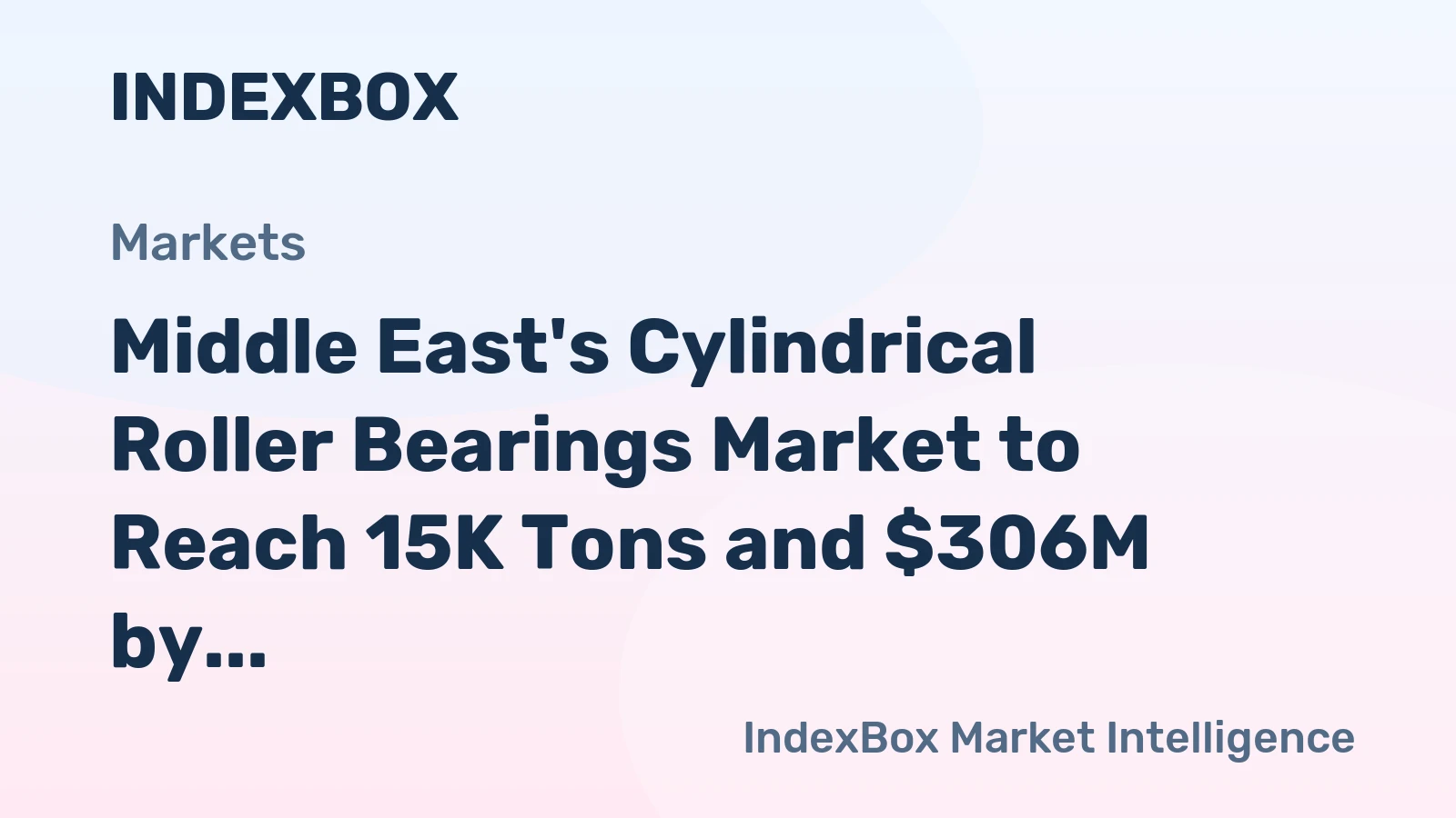Middle East's Cylindrical Roller Bearings Market to Reach 15K Tons and $306M by 2035