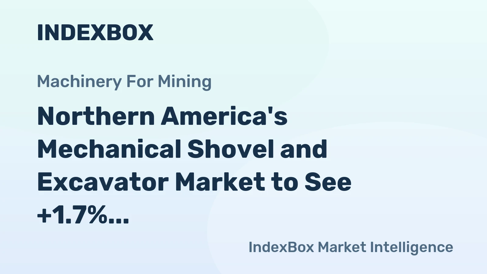Northern America's Mechanical Shovel and Excavator Market to See +1.7% CAGR Growth, Reaching $39.3B by 2035