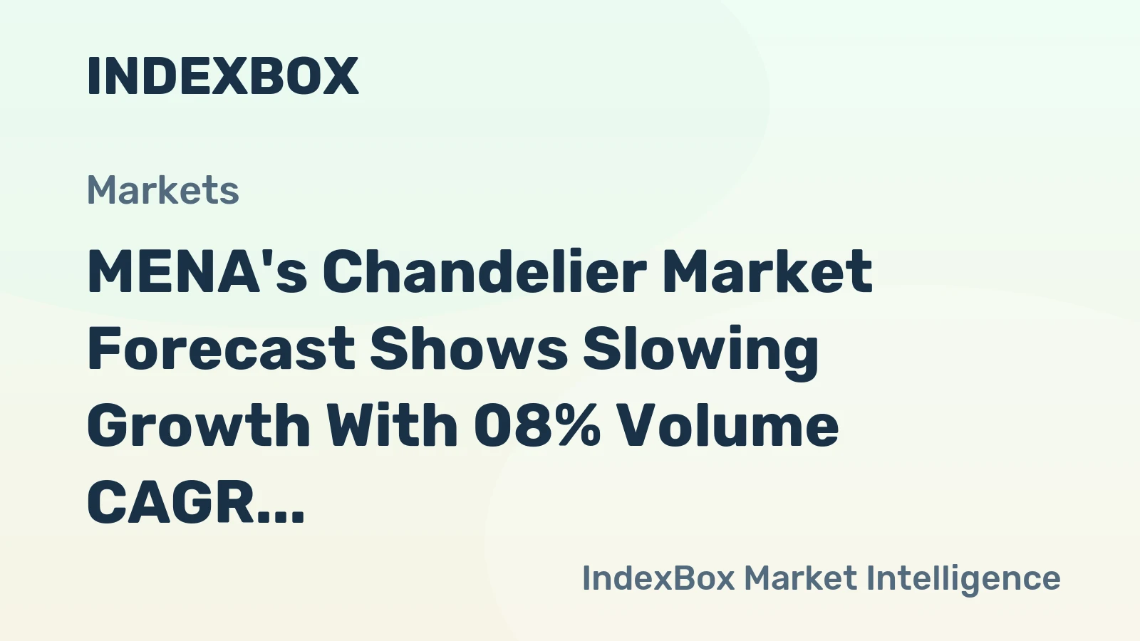 MENA's Chandelier Market Forecast Shows Slowing Growth With 08% Volume CAGR Through 2035