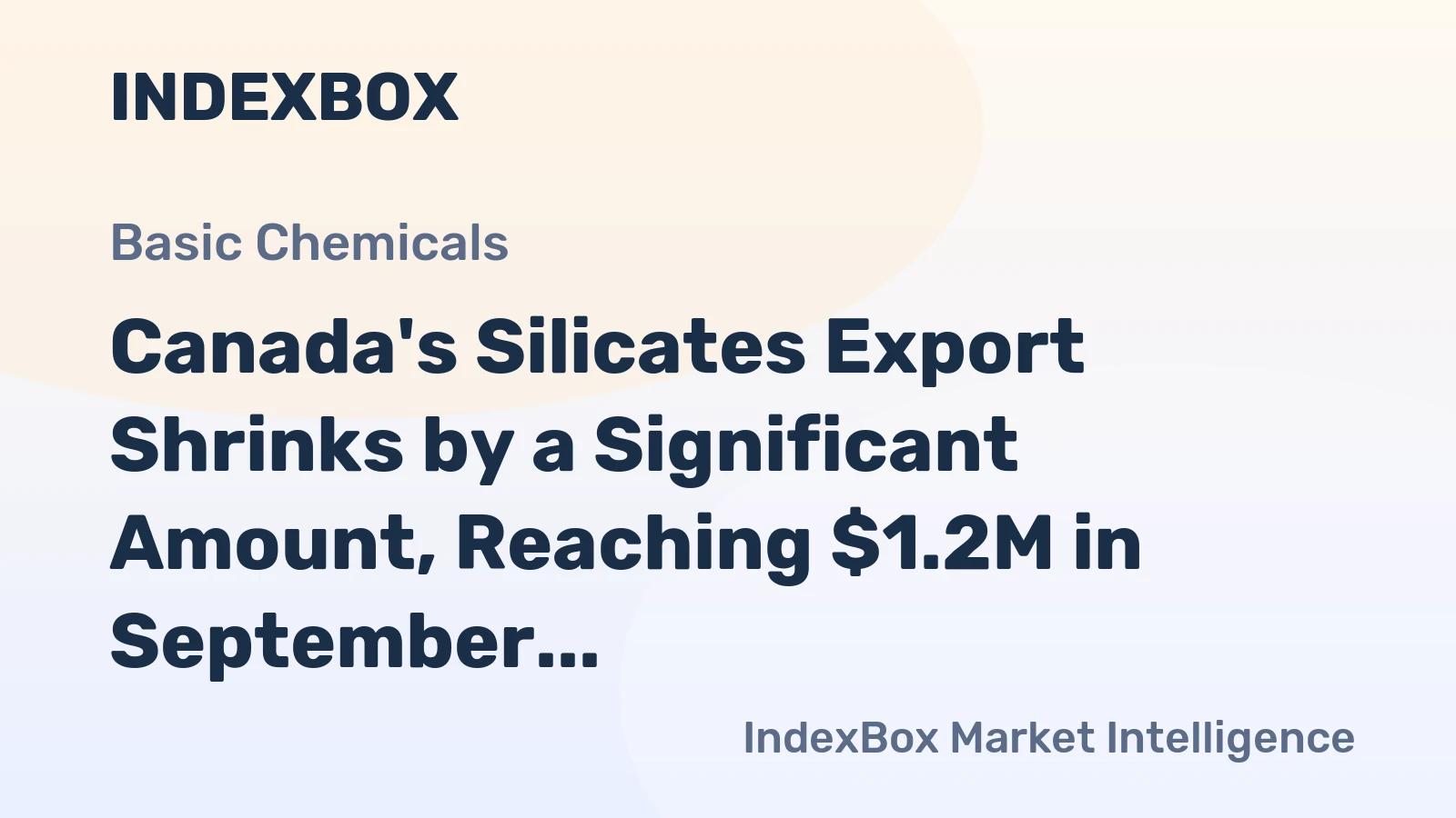 Canada's Silicates Export Shrinks by a Significant Amount, Reaching $1.2M in September 2023