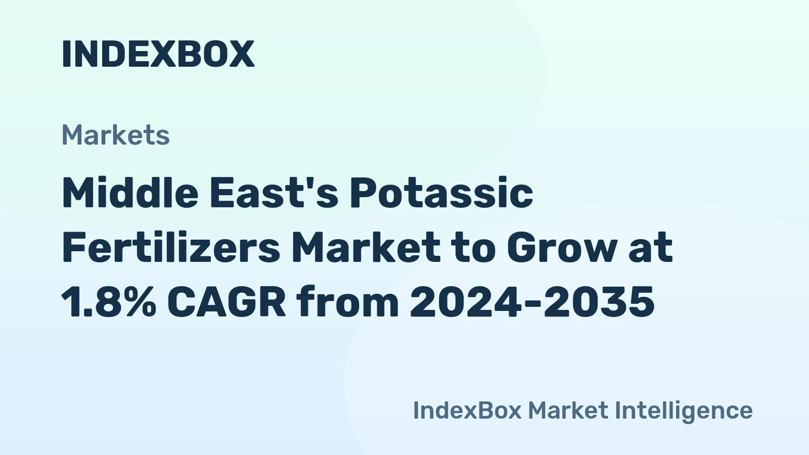 Middle East's Potassic Fertilizers Market to Grow at 1.8% CAGR from 2024-2035
