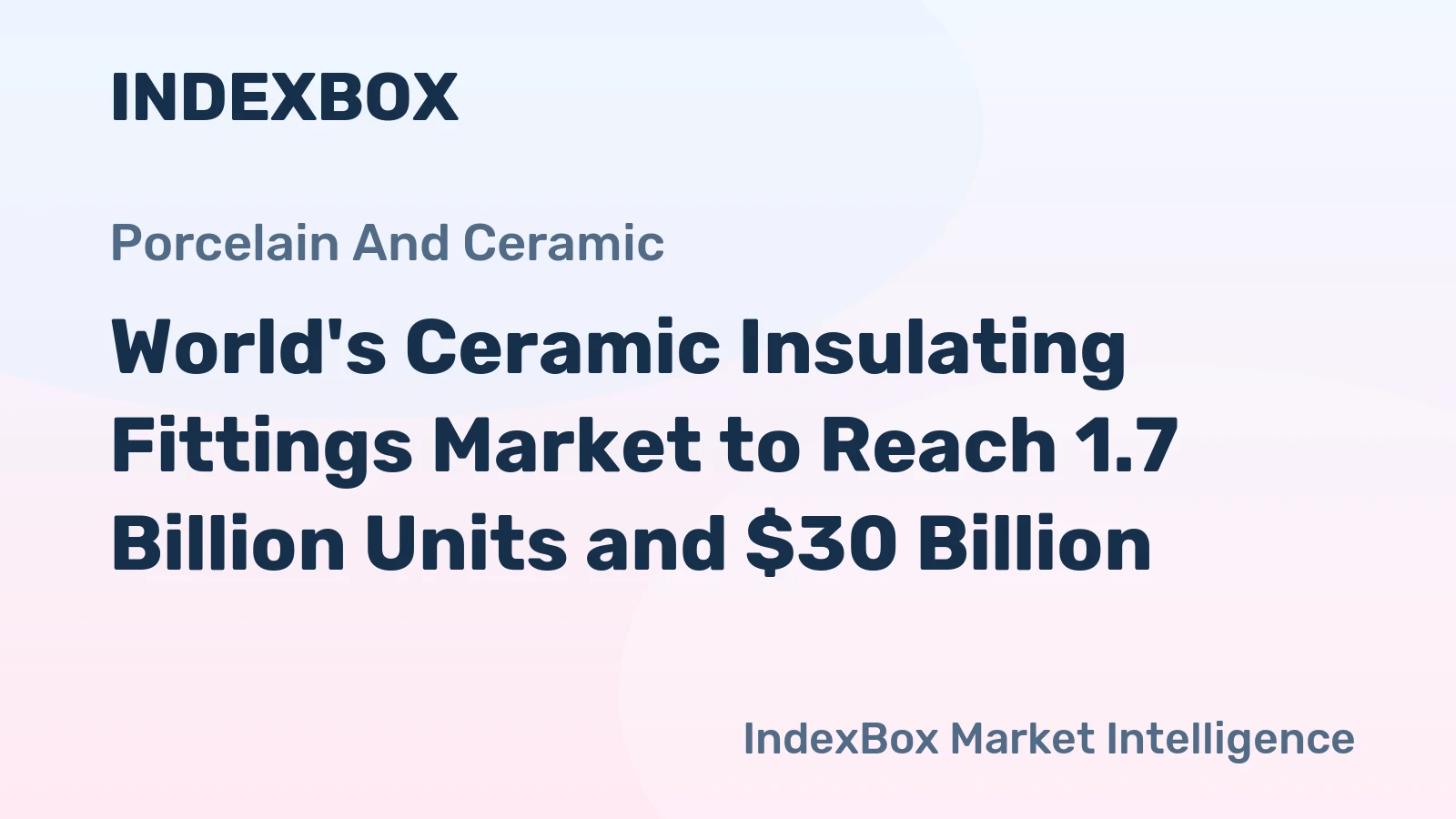 World's Ceramic Insulating Fittings Market to Reach 1.7 Billion Units and $30 Billion