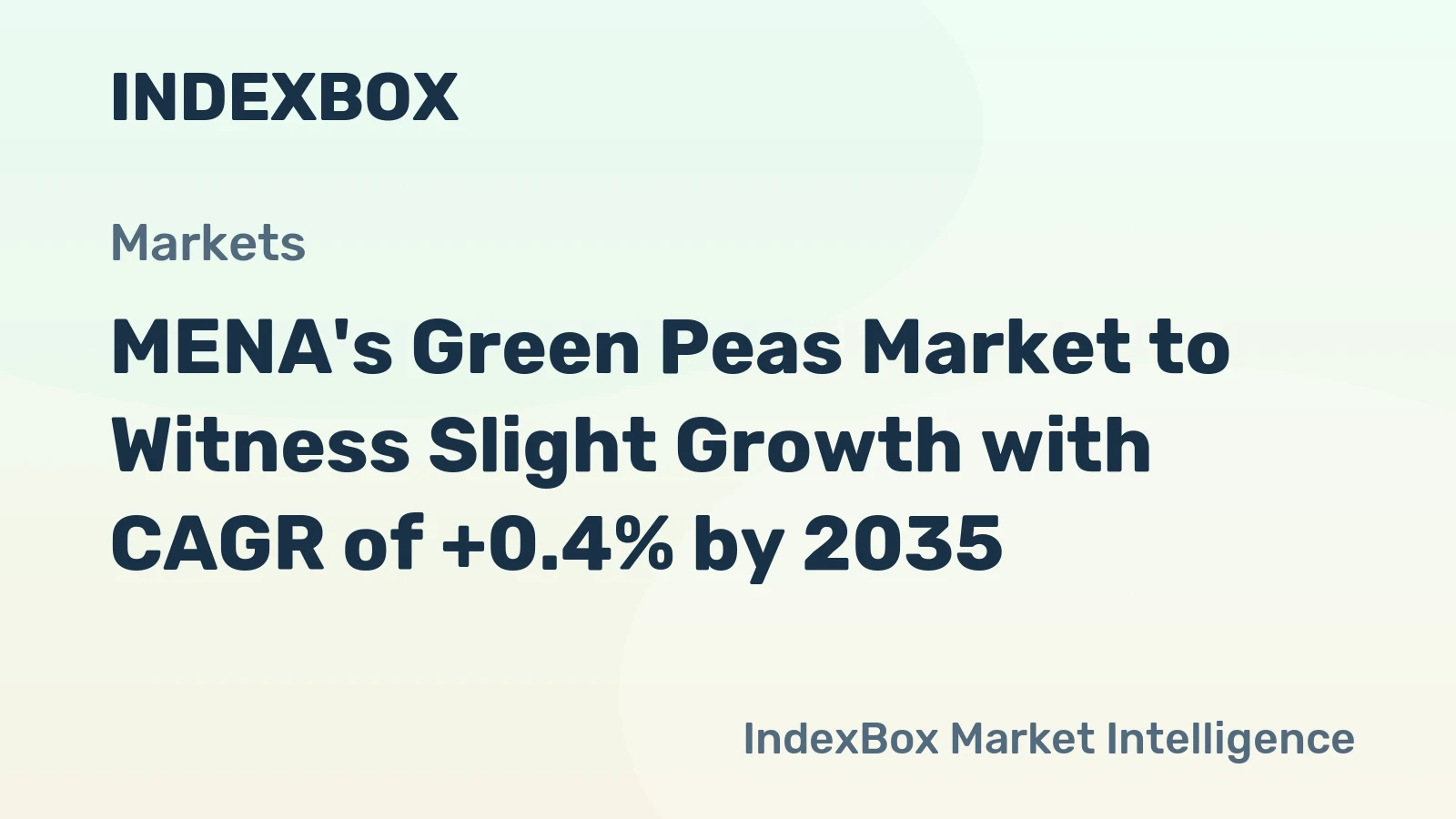 MENA's Green Peas Market to Witness Slight Growth with CAGR of +0.4% by 2035
