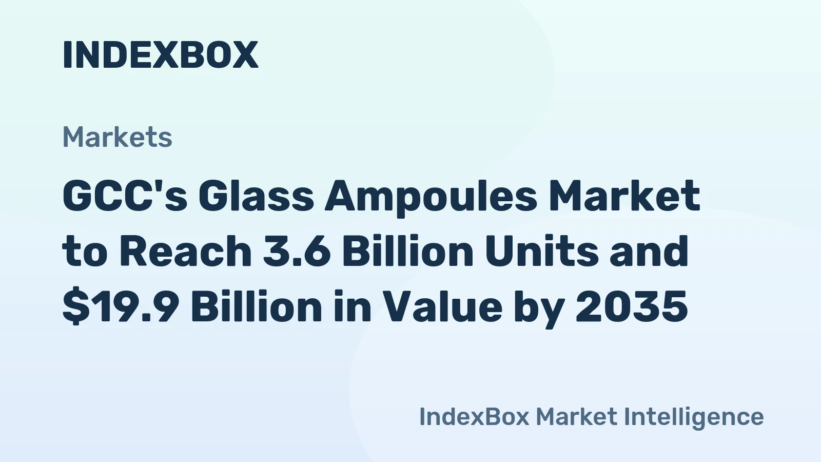 GCC's Glass Ampoules Market to Reach 3.6 Billion Units and $19.9 Billion in Value by 2035