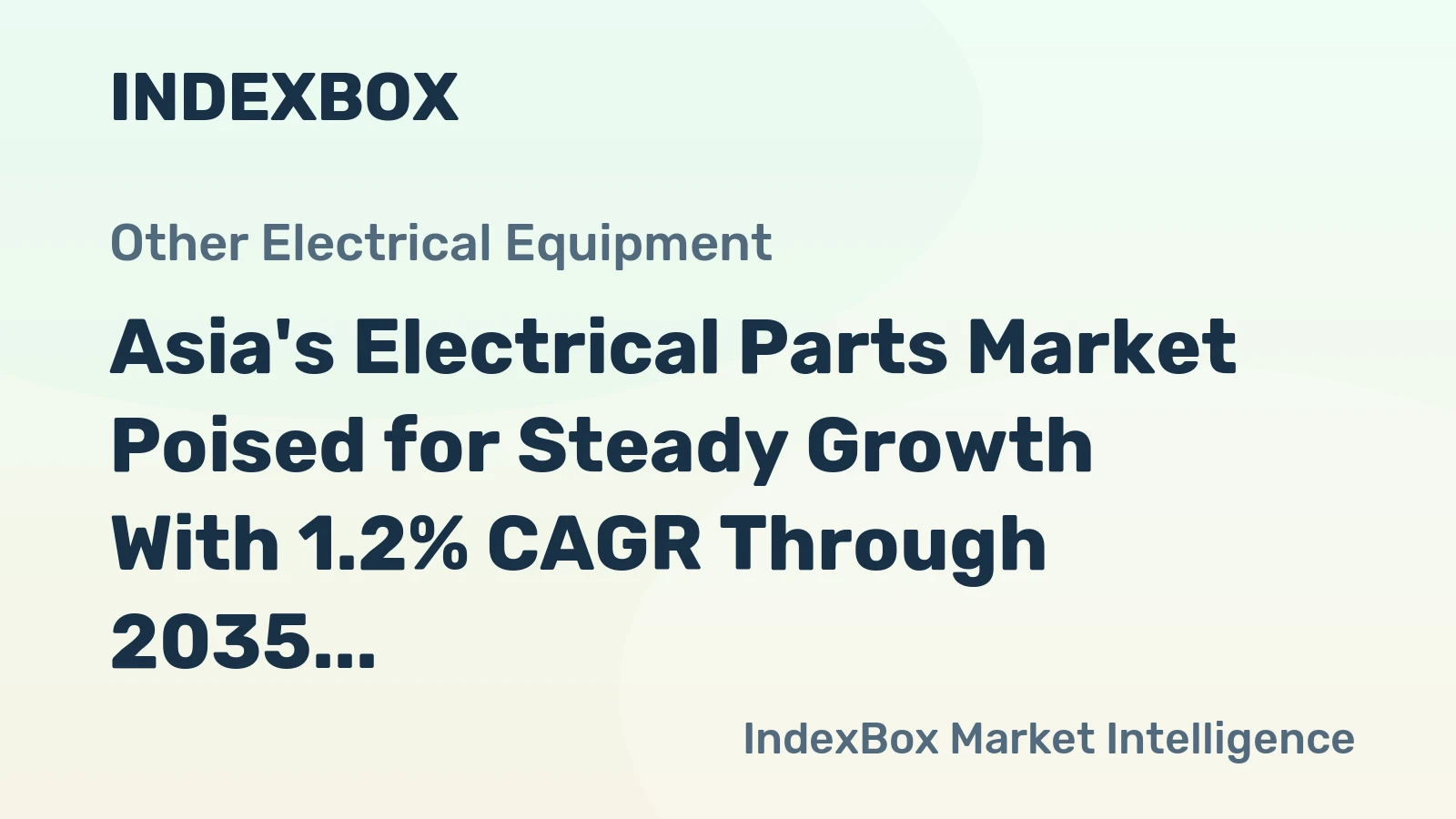 Asia's Electrical Parts Market Poised for Steady Growth With 1.2% CAGR Through 2035