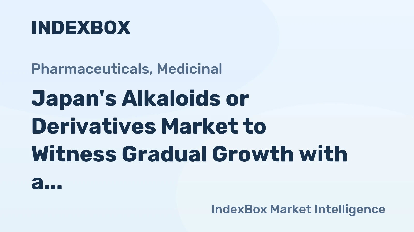 Japan's Alkaloids or Derivatives Market to Witness Gradual Growth with a CAGR of +1.4%