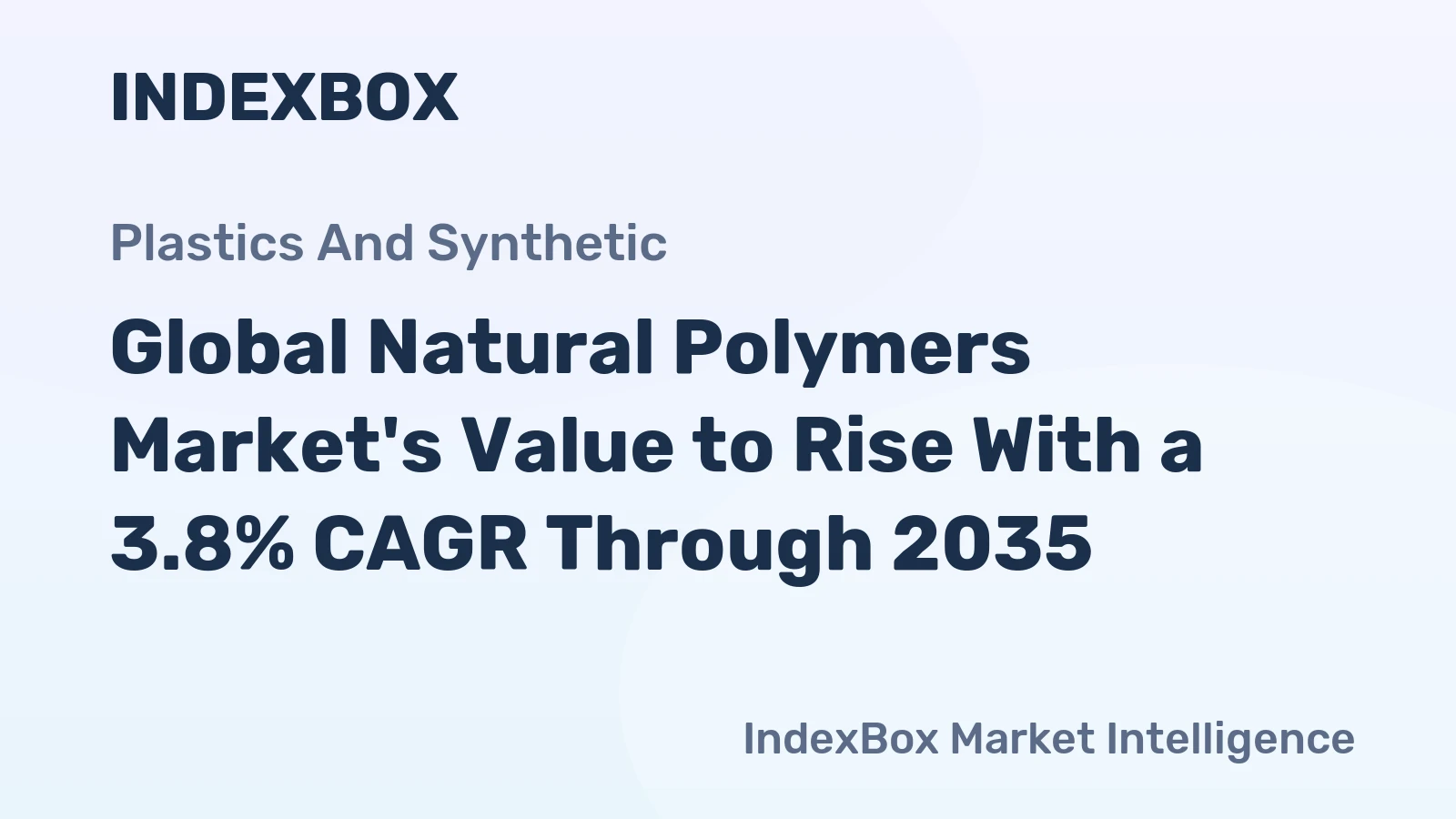 Global Natural Polymers Market's Value to Rise With a 3.8% CAGR Through 2035