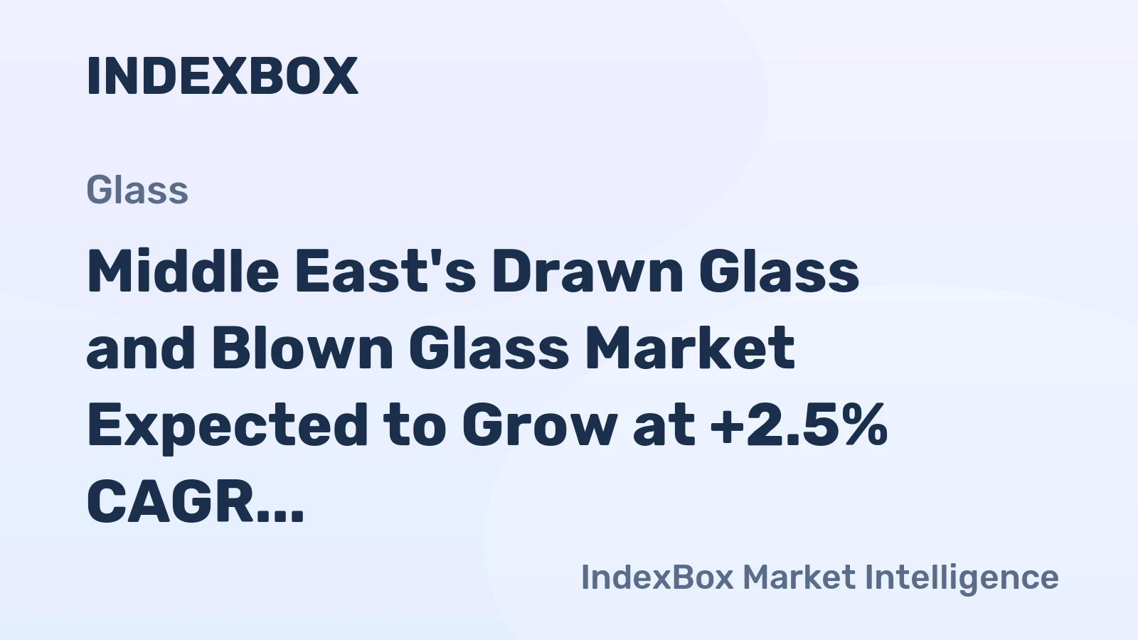 Middle East's Drawn Glass and Blown Glass Market Expected to Grow at +2.5% CAGR from 2024 to 2035