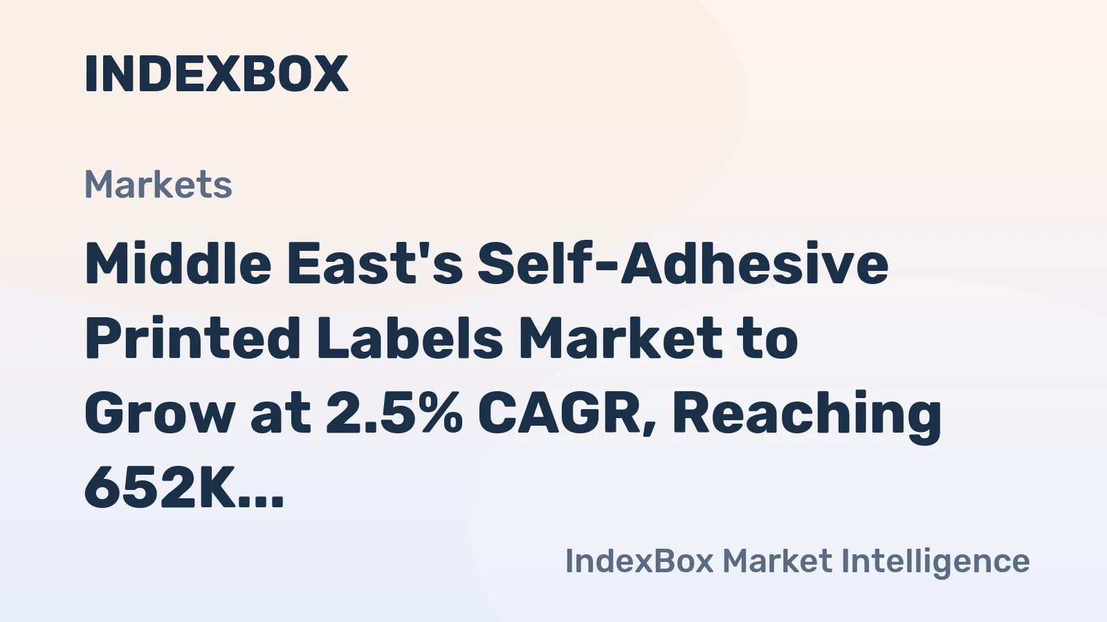 Middle East's Self-Adhesive Printed Labels Market to Grow at 2.5% CAGR, Reaching 652K tons by 2035