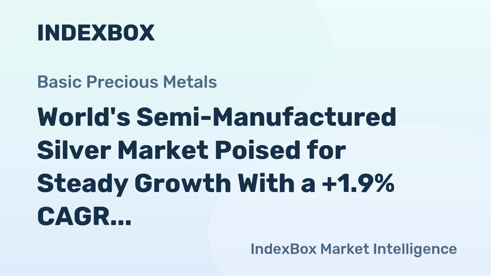 World's Semi-Manufactured Silver Market Poised for Steady Growth With a +1.9% CAGR in Value Through 2035