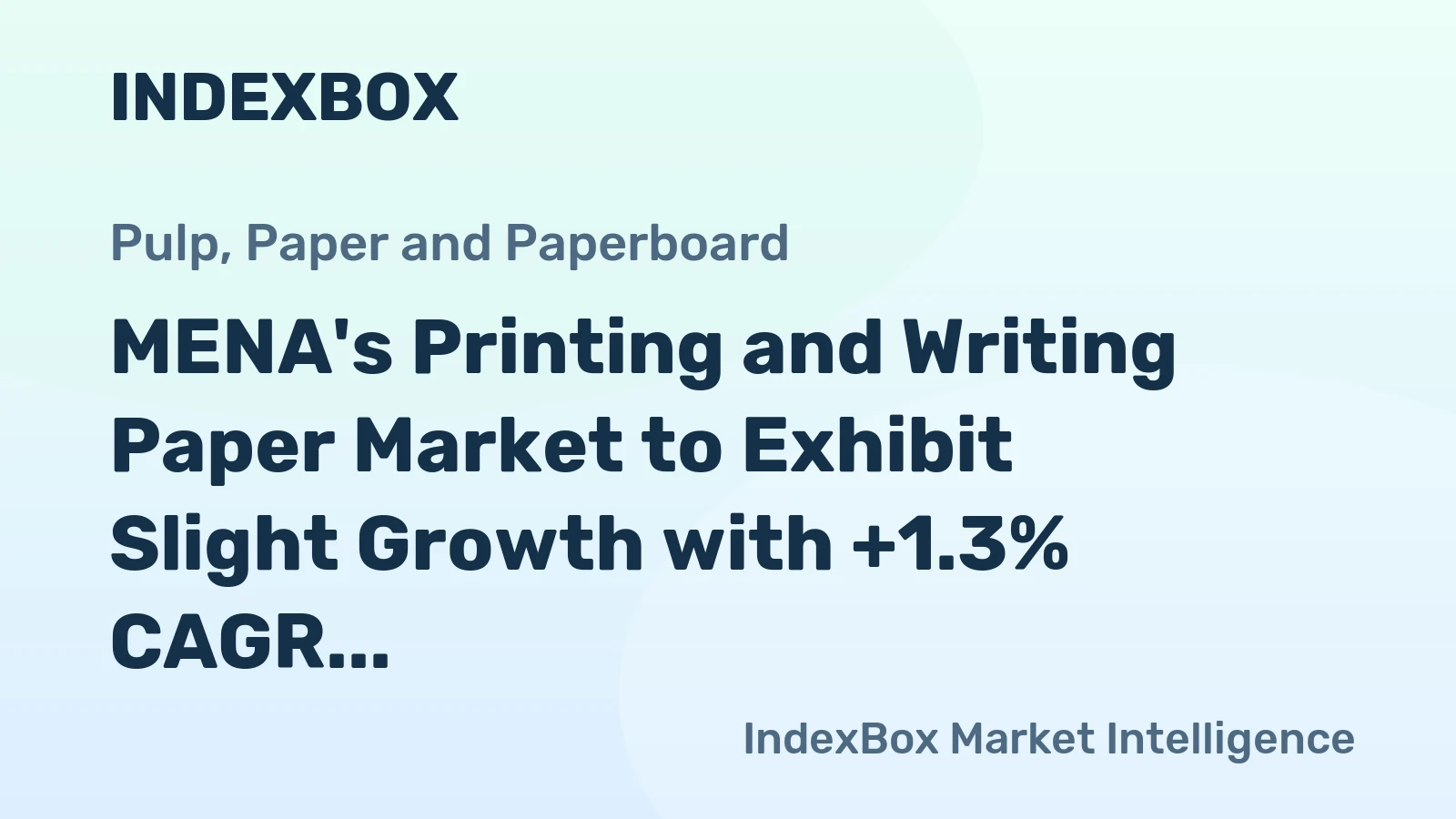 MENA's Printing and Writing Paper Market to Exhibit Slight Growth with +1.3% CAGR by 2035