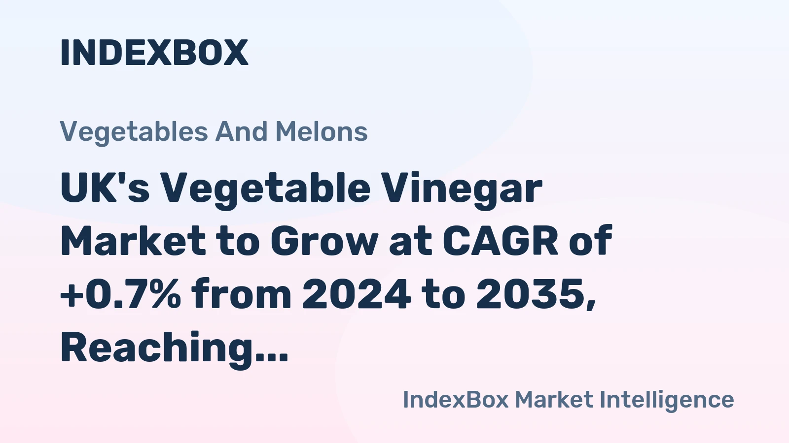 UK's Vegetable Vinegar Market to Grow at CAGR of +0.7% from 2024 to 2035, Reaching 183K tons