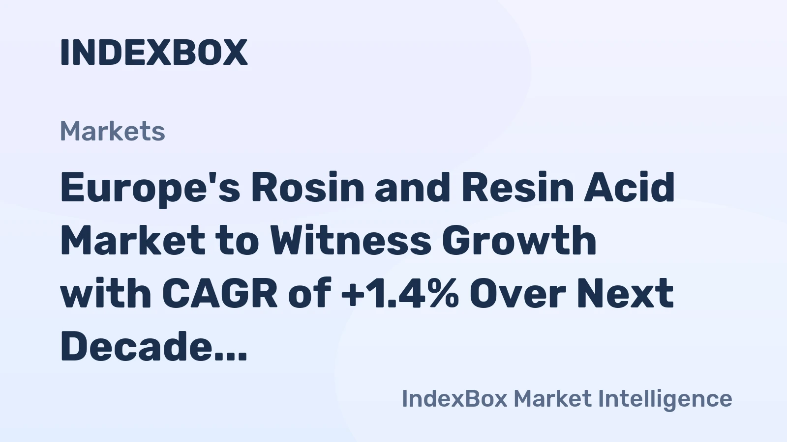 Europe's Rosin and Resin Acid Market to Witness Growth with CAGR of +1.4% Over Next Decade