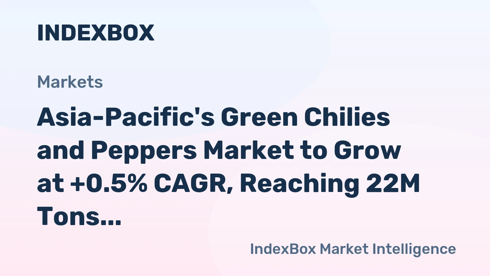 Asia-Pacific's Green Chilies and Peppers Market to Grow at +0.5% CAGR, Reaching 22M Tons by 2035