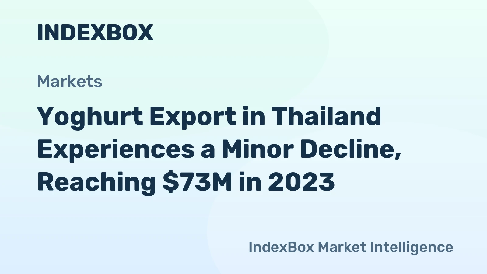 Yoghurt Export in Thailand Experiences a Minor Decline, Reaching $73M in 2023