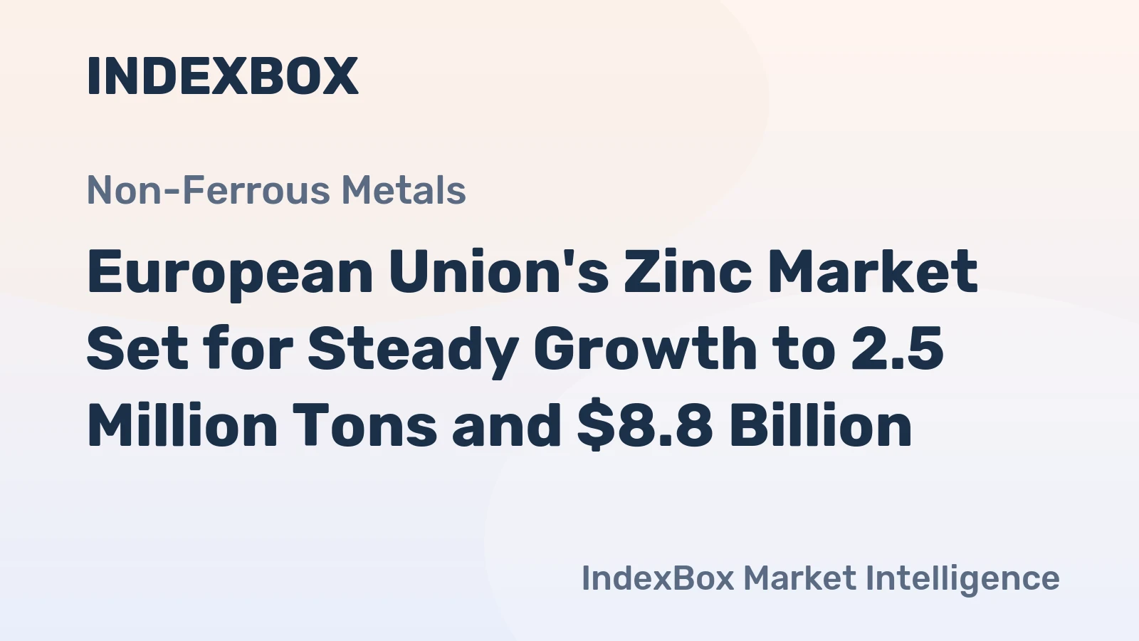 European Union's Zinc Market Set for Steady Growth to 2.5 Million Tons and $8.8 Billion