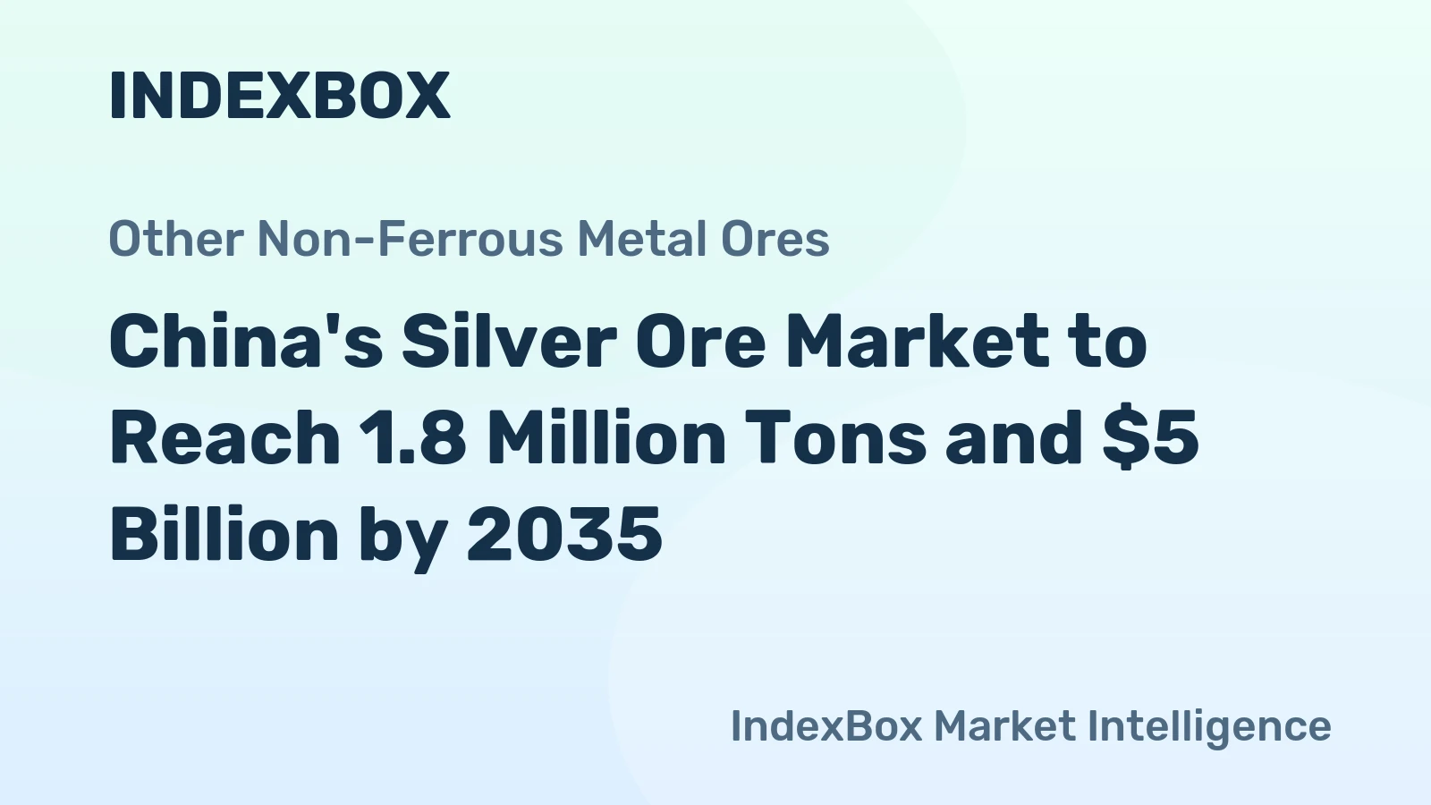 China's Silver Ore Market to Reach 1.8 Million Tons and $5 Billion by 2035