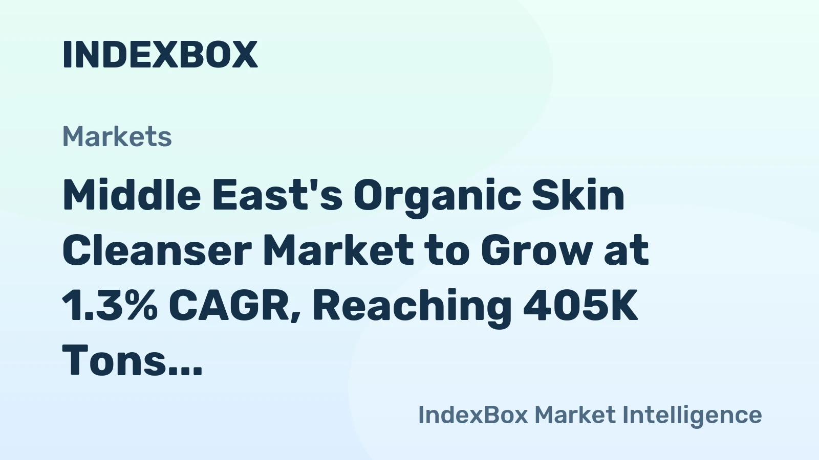 Middle East's Organic Skin Cleanser Market to Grow at 1.3% CAGR, Reaching 405K Tons by 2035