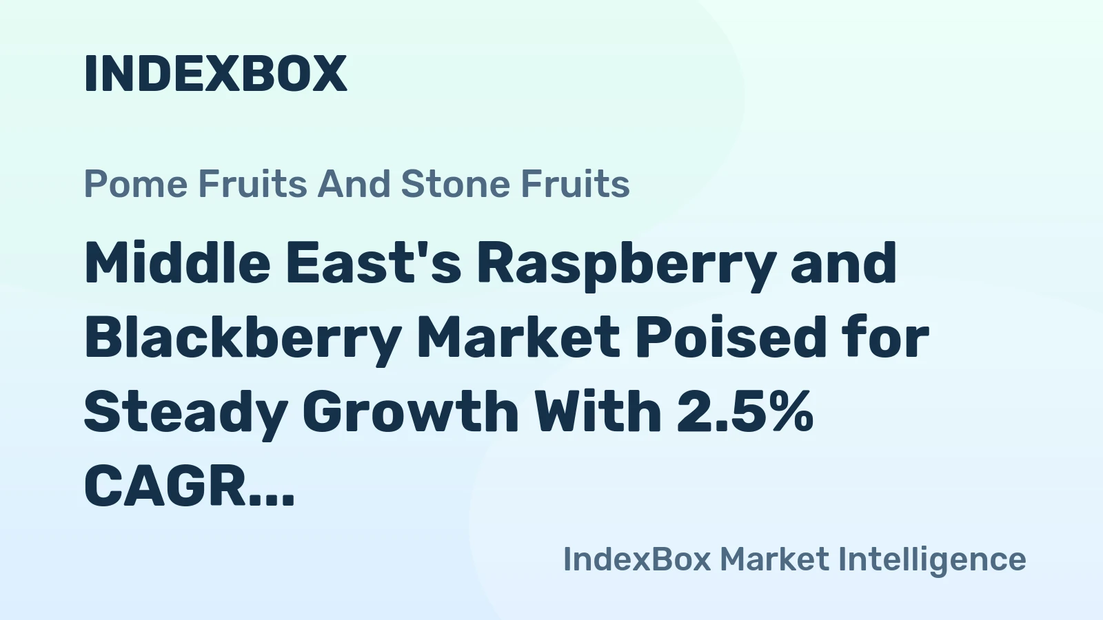 Middle East's Raspberry and Blackberry Market Poised for Steady Growth With 2.5% CAGR in Value