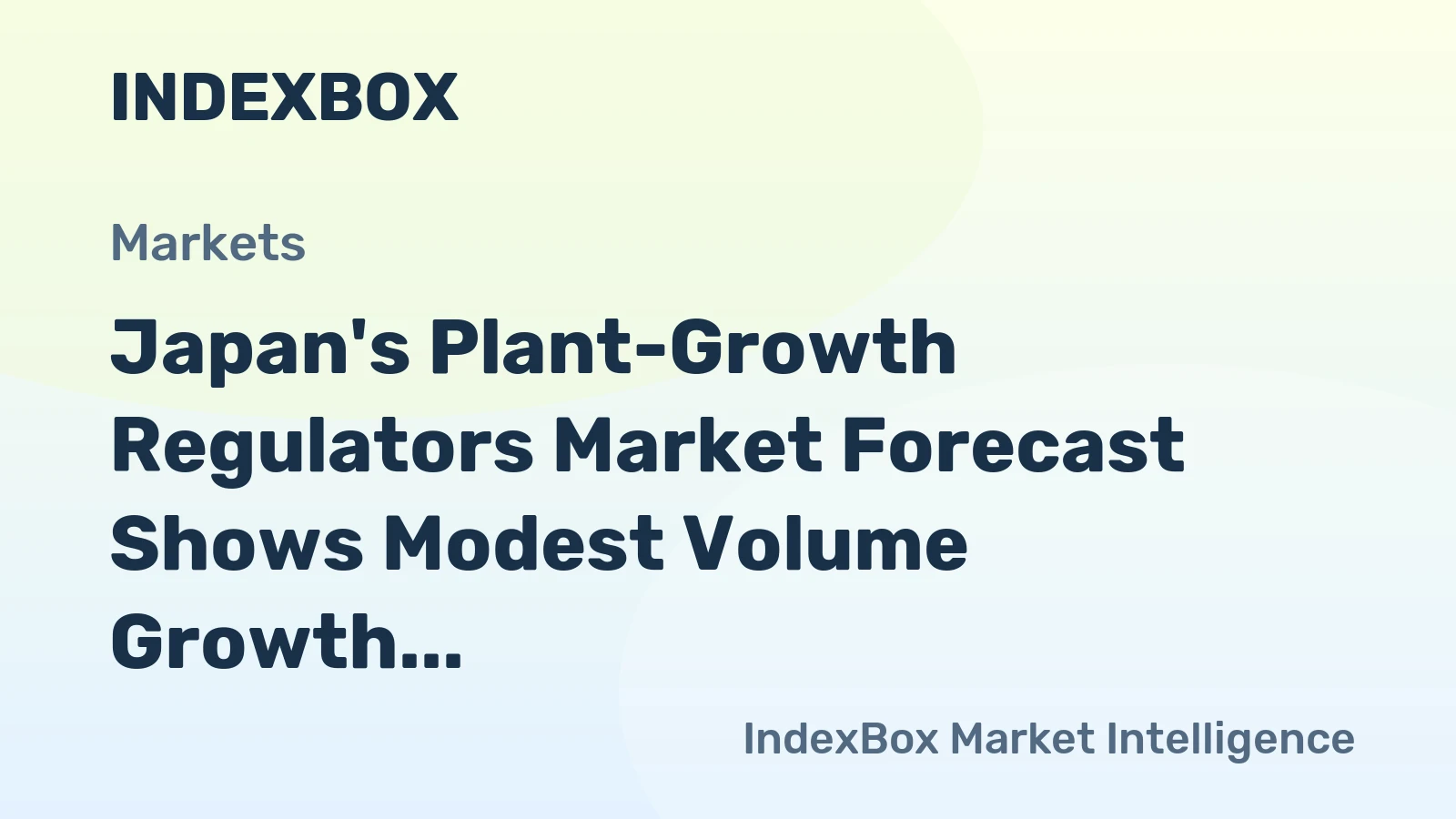 Japan's Plant-Growth Regulators Market Forecast Shows Modest Volume Growth and Stronger Value Trajectory