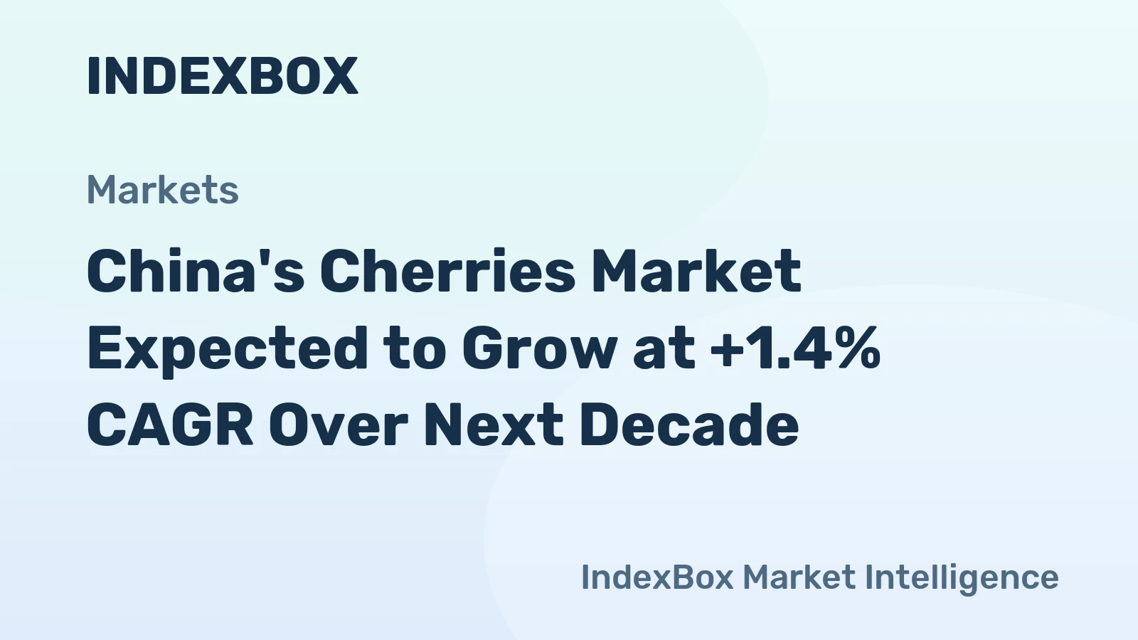 China's Cherries Market Expected to Grow at +1.4% CAGR Over Next Decade