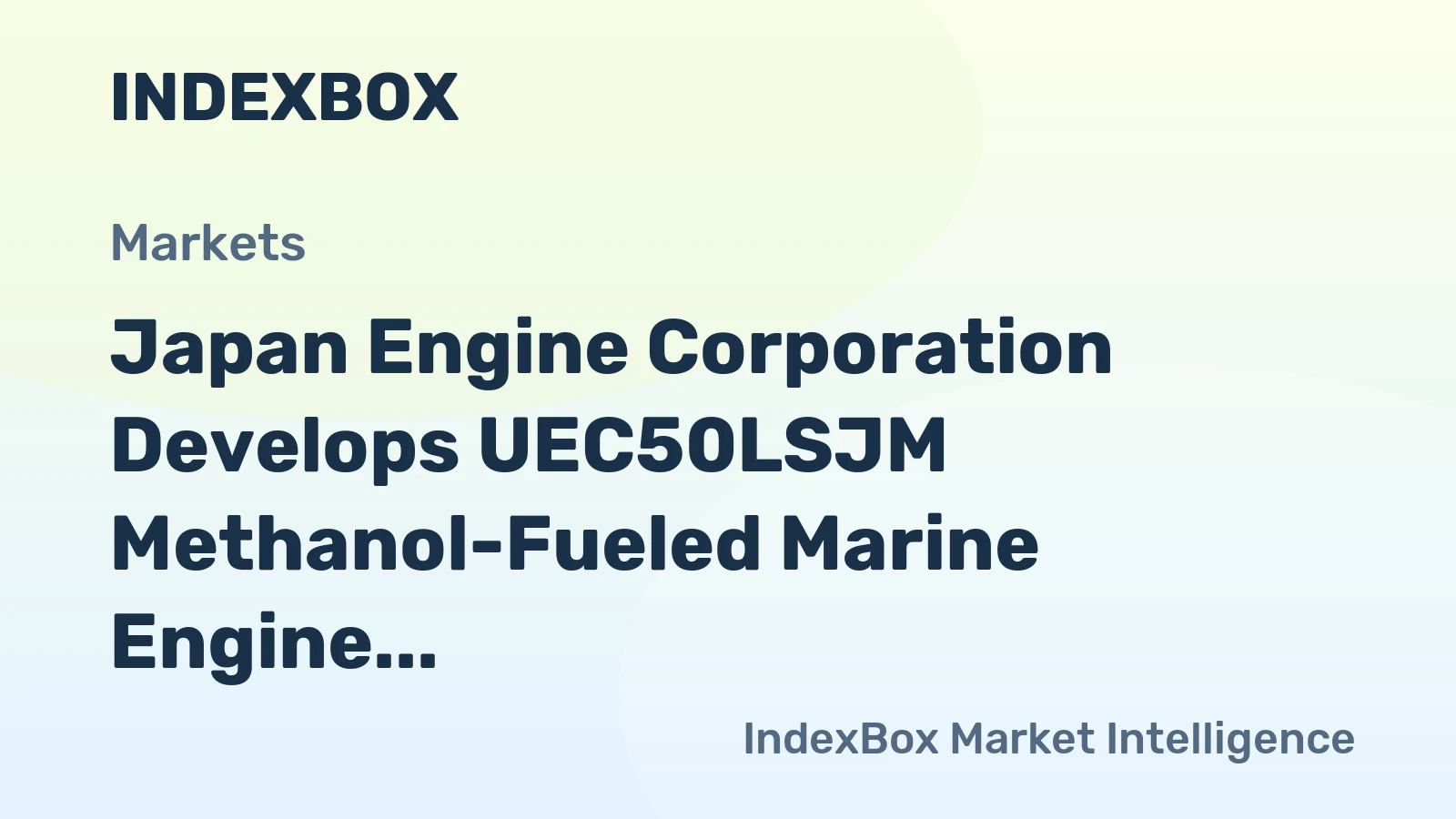 Japan Engine Corporation Develops UEC50LSJM Methanol-Fueled Marine Engine