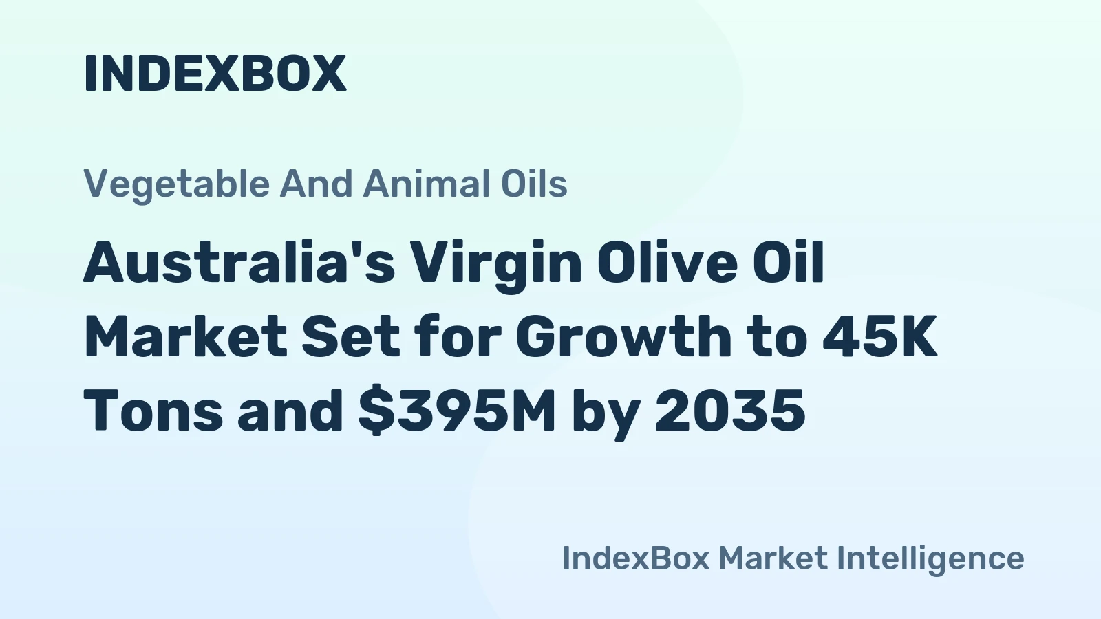 Australia's Virgin Olive Oil Market Set for Growth to 45K Tons and $395M by 2035