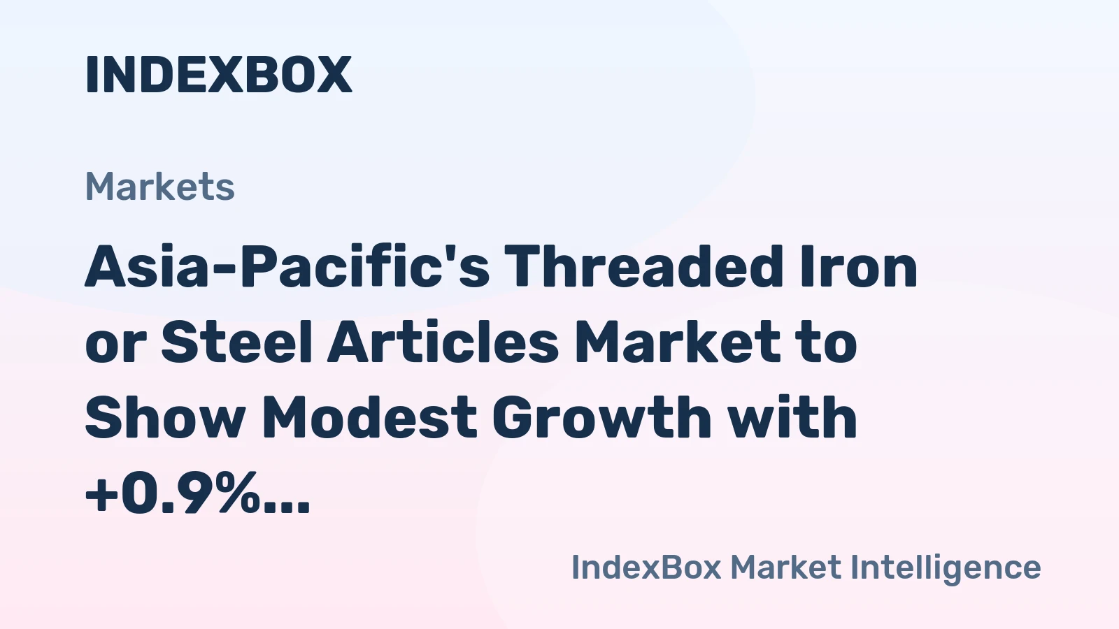 Asia-Pacific's Threaded Iron or Steel Articles Market to Show Modest Growth with +0.9% CAGR