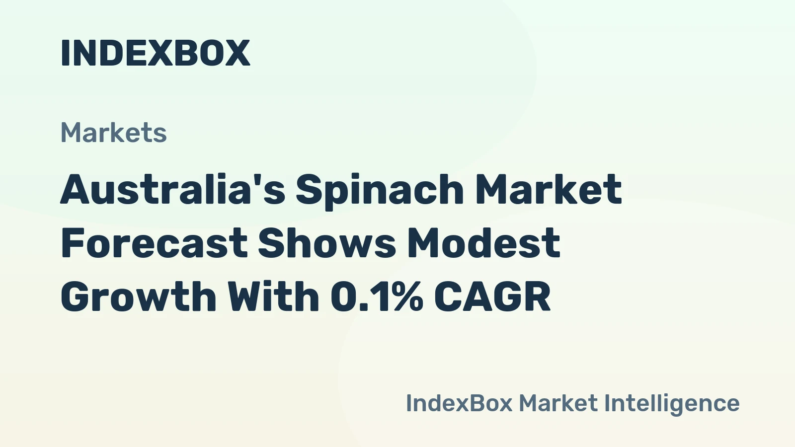 Australia's Spinach Market Forecast Shows Modest Growth With 0.1% CAGR
