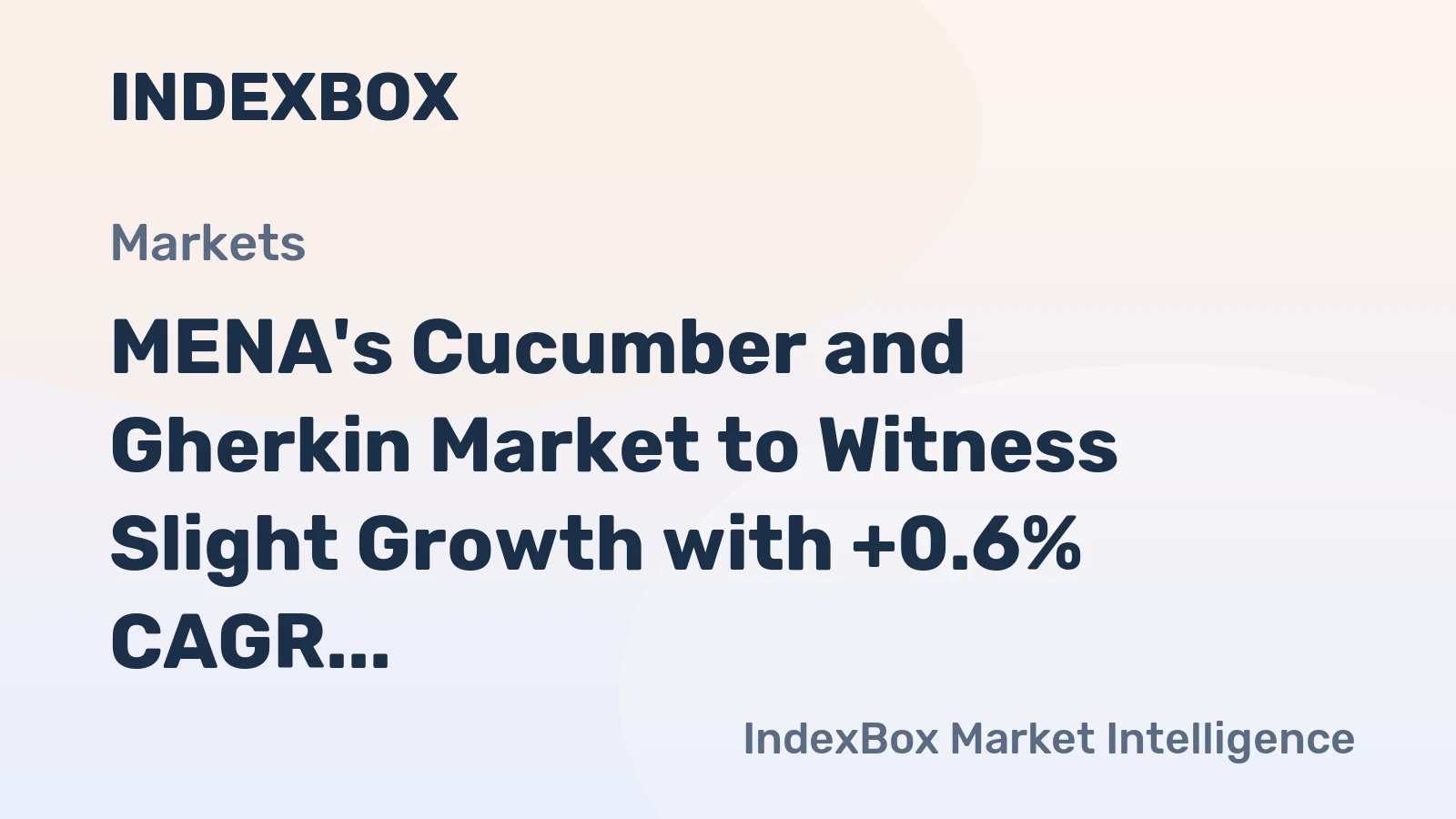 MENA's Cucumber and Gherkin Market to Witness Slight Growth with +0.6% CAGR Over Next Decade