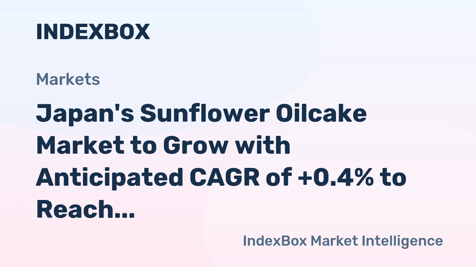 Japan's Sunflower Oilcake Market to Grow with Anticipated CAGR of +0.4% to Reach $7.1B by 2035