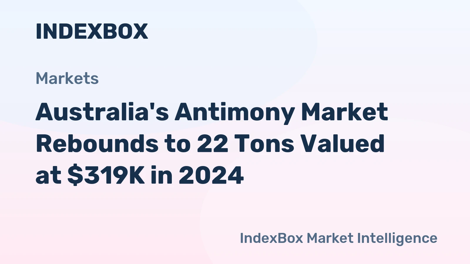 Australia's Antimony Market Rebounds to 22 Tons Valued at $319K in 2024