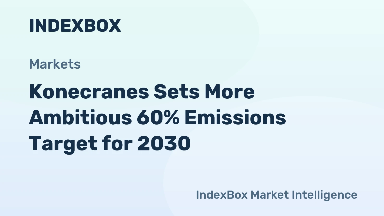 Konecranes Sets More Ambitious 60% Emissions Target for 2030