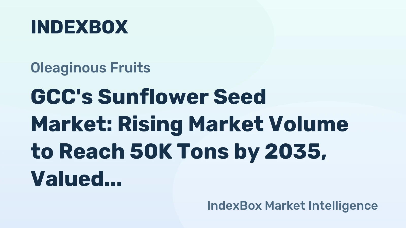 GCC's Sunflower Seed Market: Rising Market Volume to Reach 50K Tons by 2035, Valued at $83M