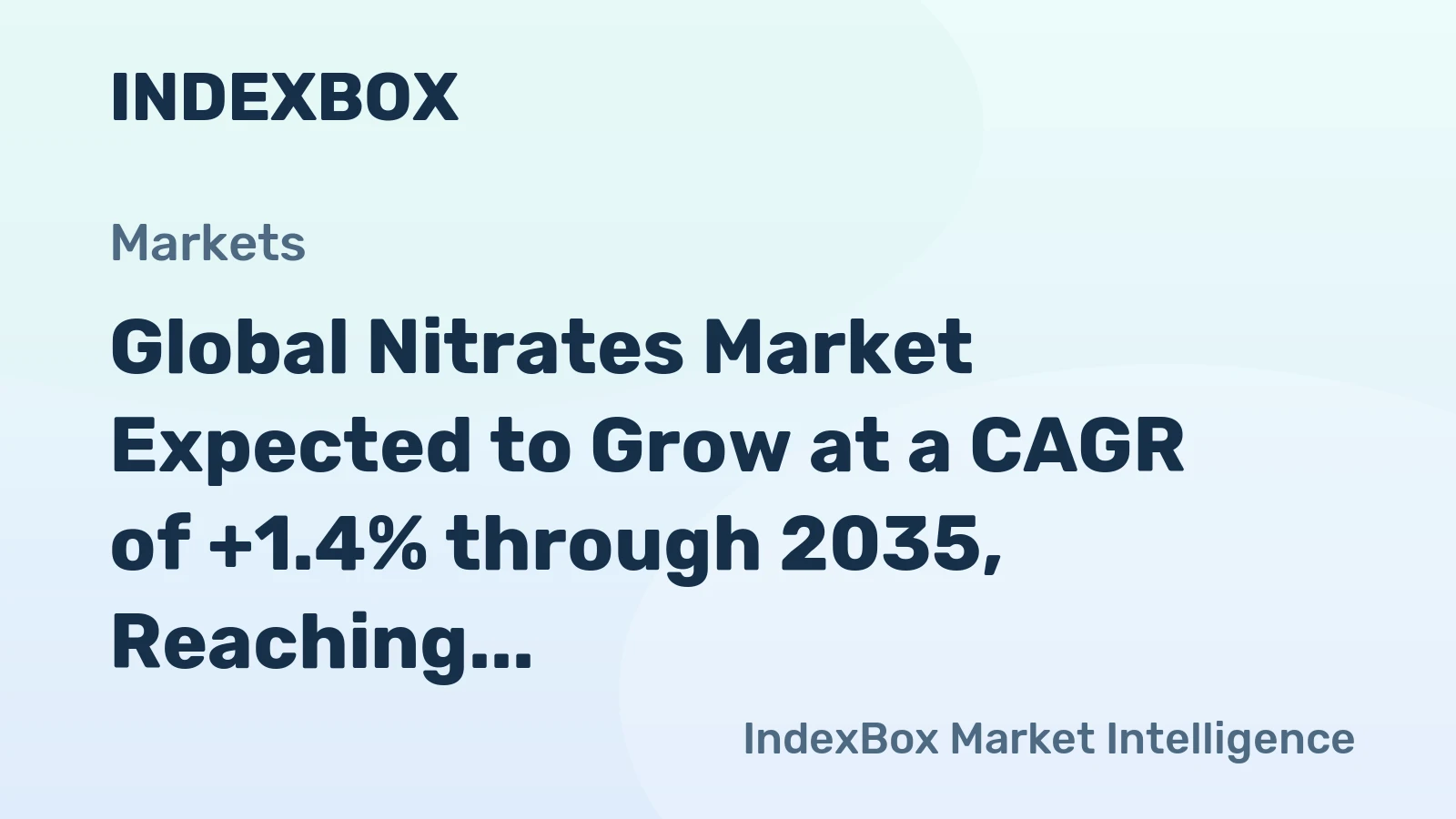 Global Nitrates Market Expected to Grow at a CAGR of +1.4% through 2035, Reaching $3.8B in Value