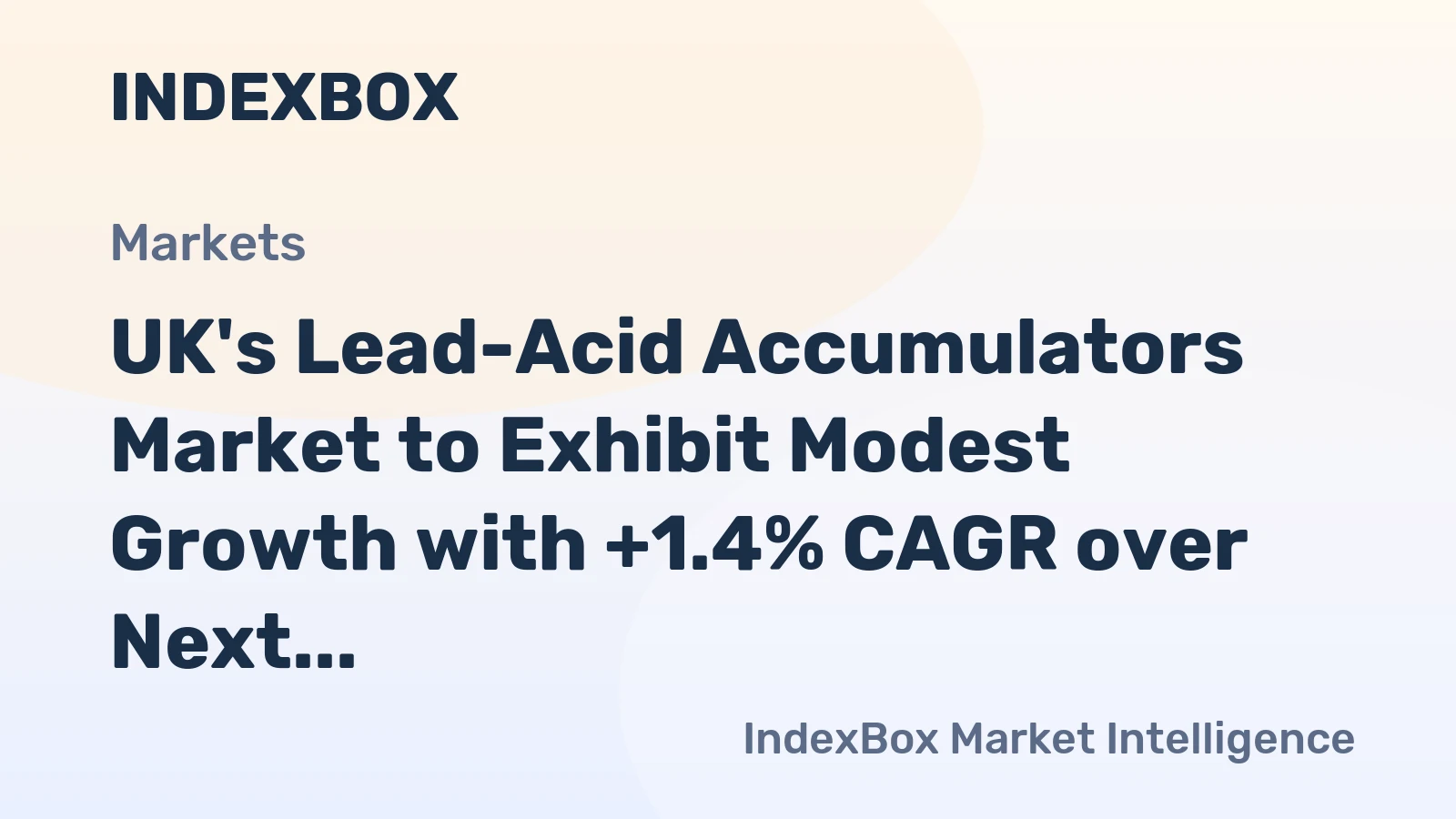 UK's Lead-Acid Accumulators Market to Exhibit Modest Growth with +1.4% CAGR over Next Decade