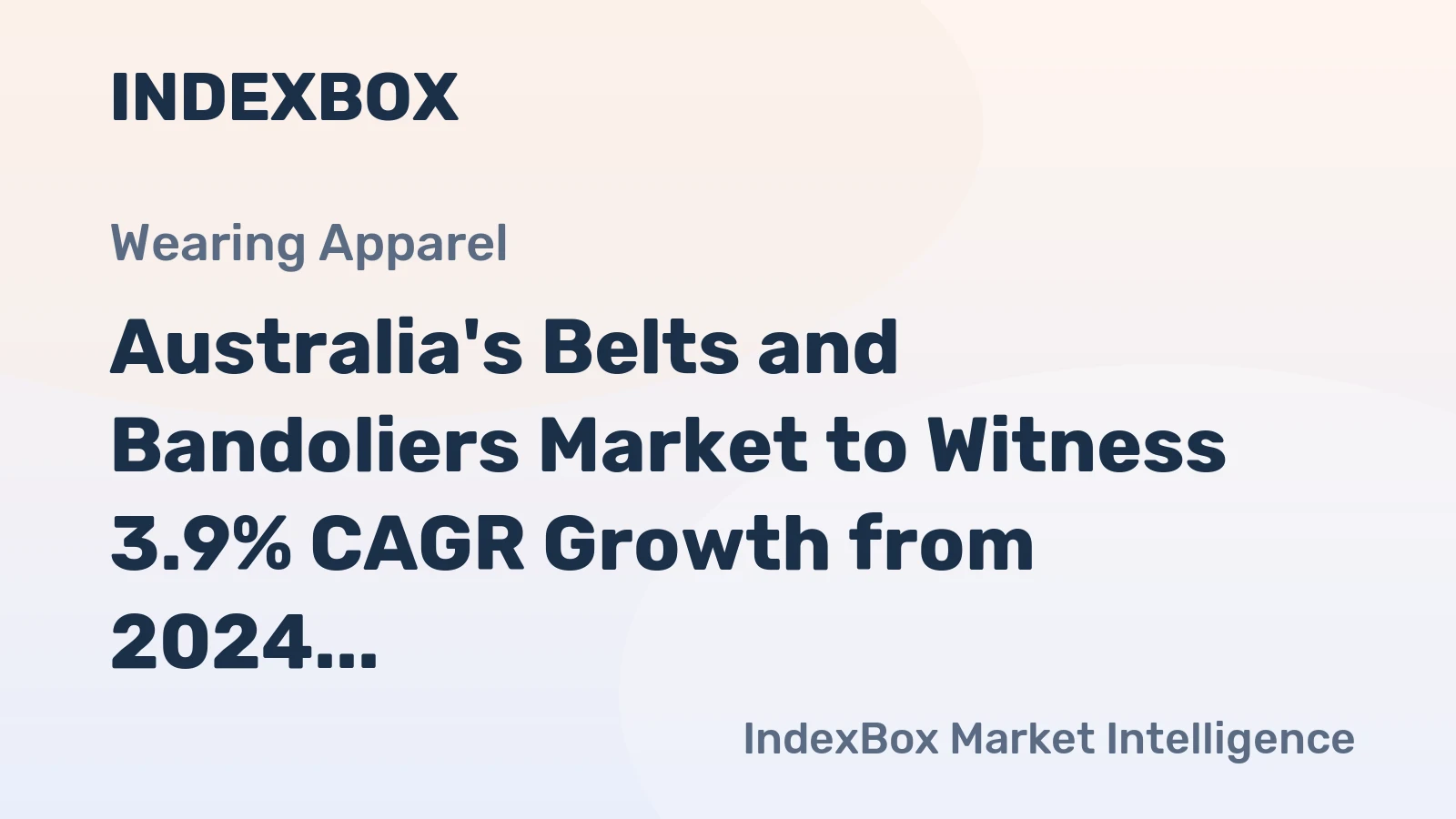 Australia's Belts and Bandoliers Market to Witness 3.9% CAGR Growth from 2024 to 2035