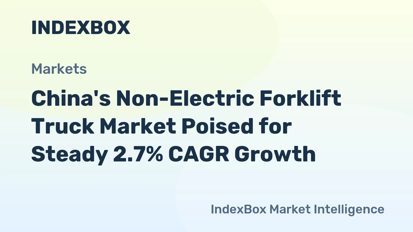 China's Non-Electric Forklift Truck Market Poised for Steady 2.7% CAGR Growth