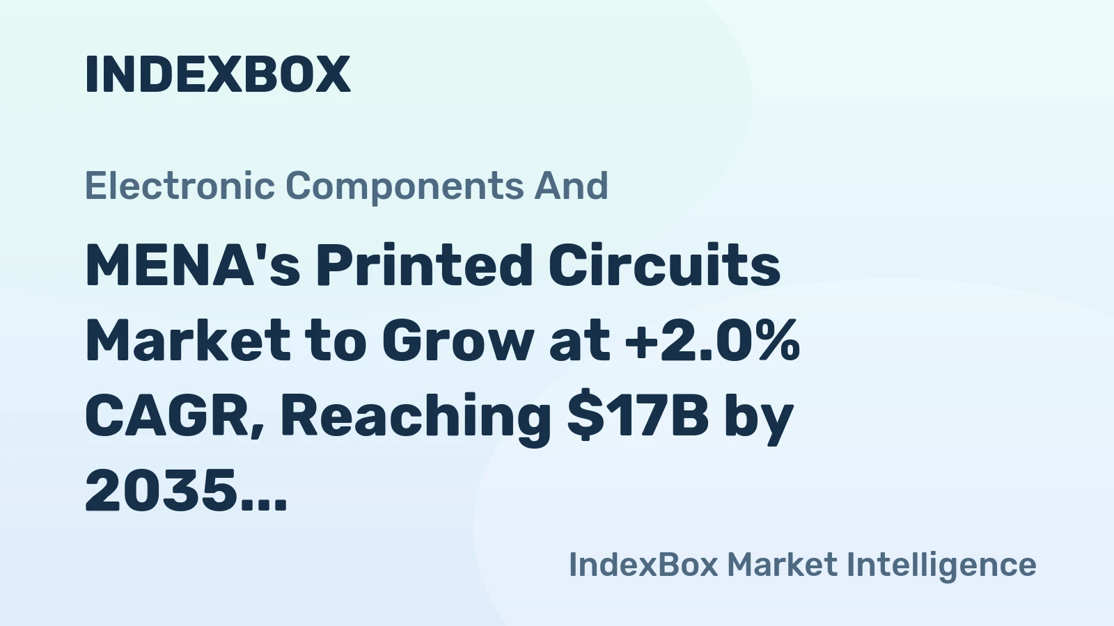 MENA's Printed Circuits Market to Grow at +2.0% CAGR, Reaching $17B by 2035