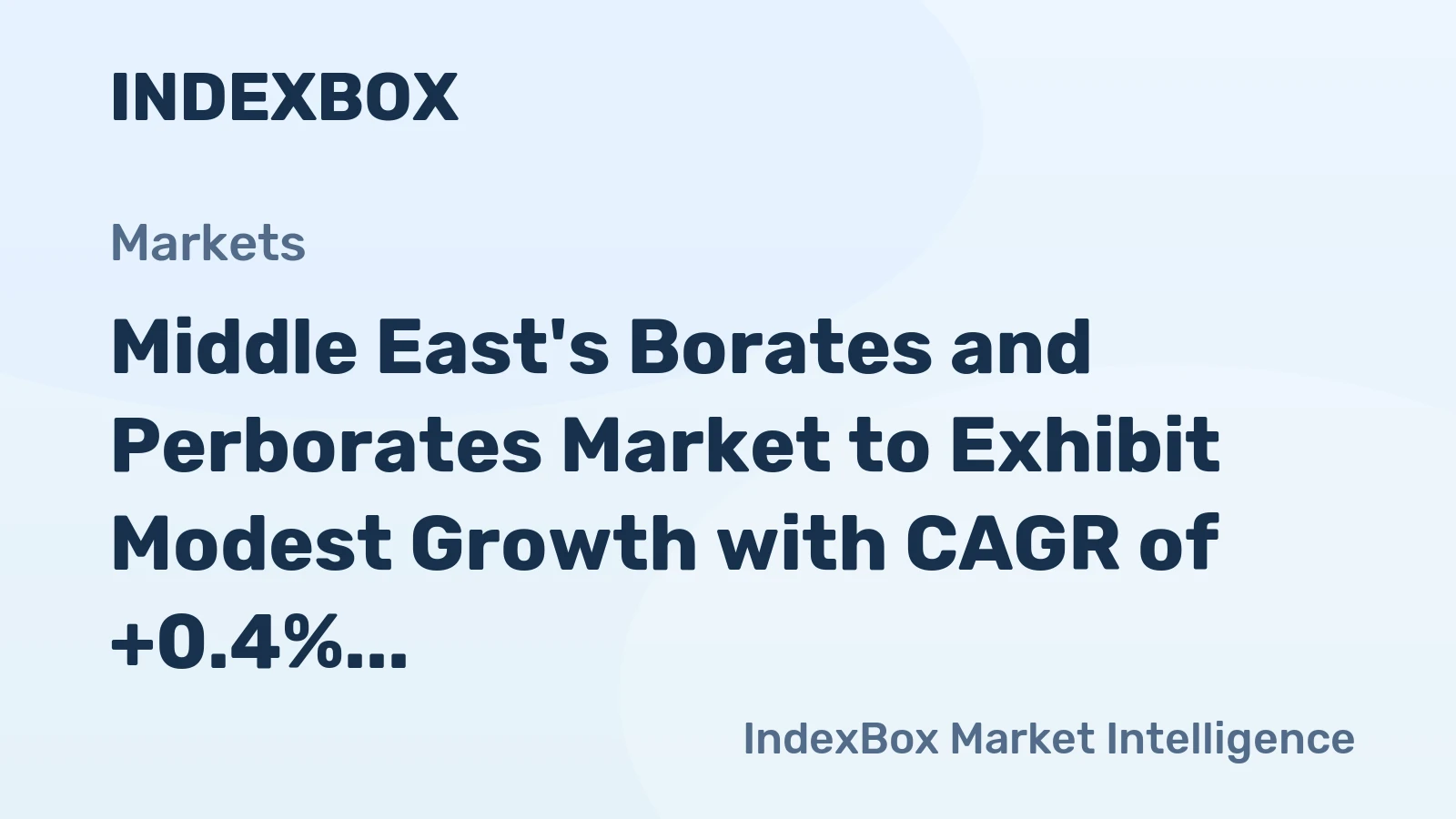 Middle East's Borates and Perborates Market to Exhibit Modest Growth with CAGR of +0.4% from 2024 to 2035