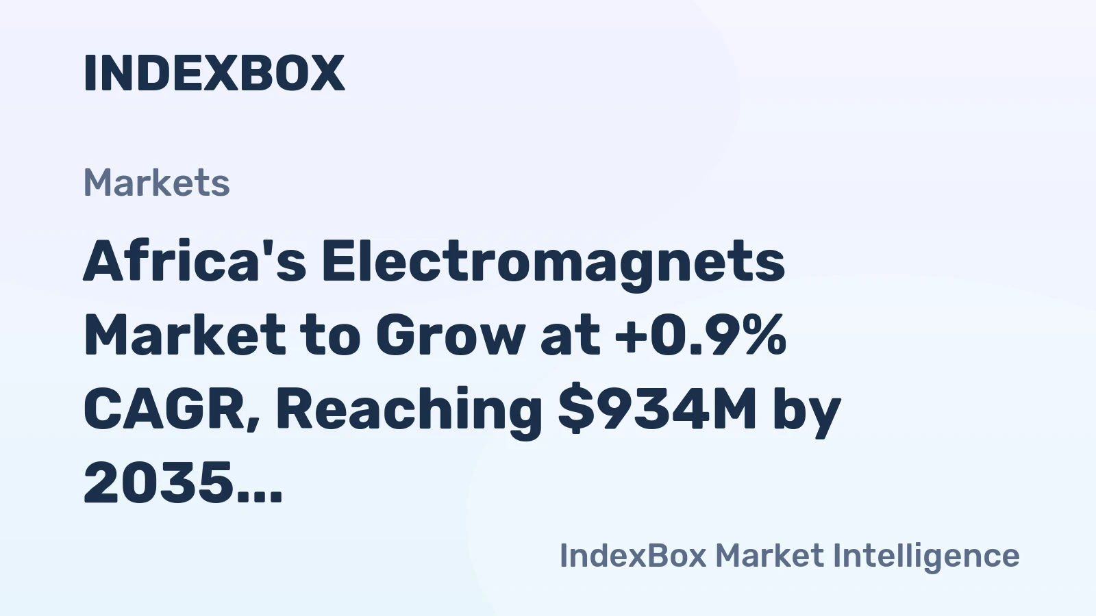 Africa's Electromagnets Market to Grow at +0.9% CAGR, Reaching $934M by 2035