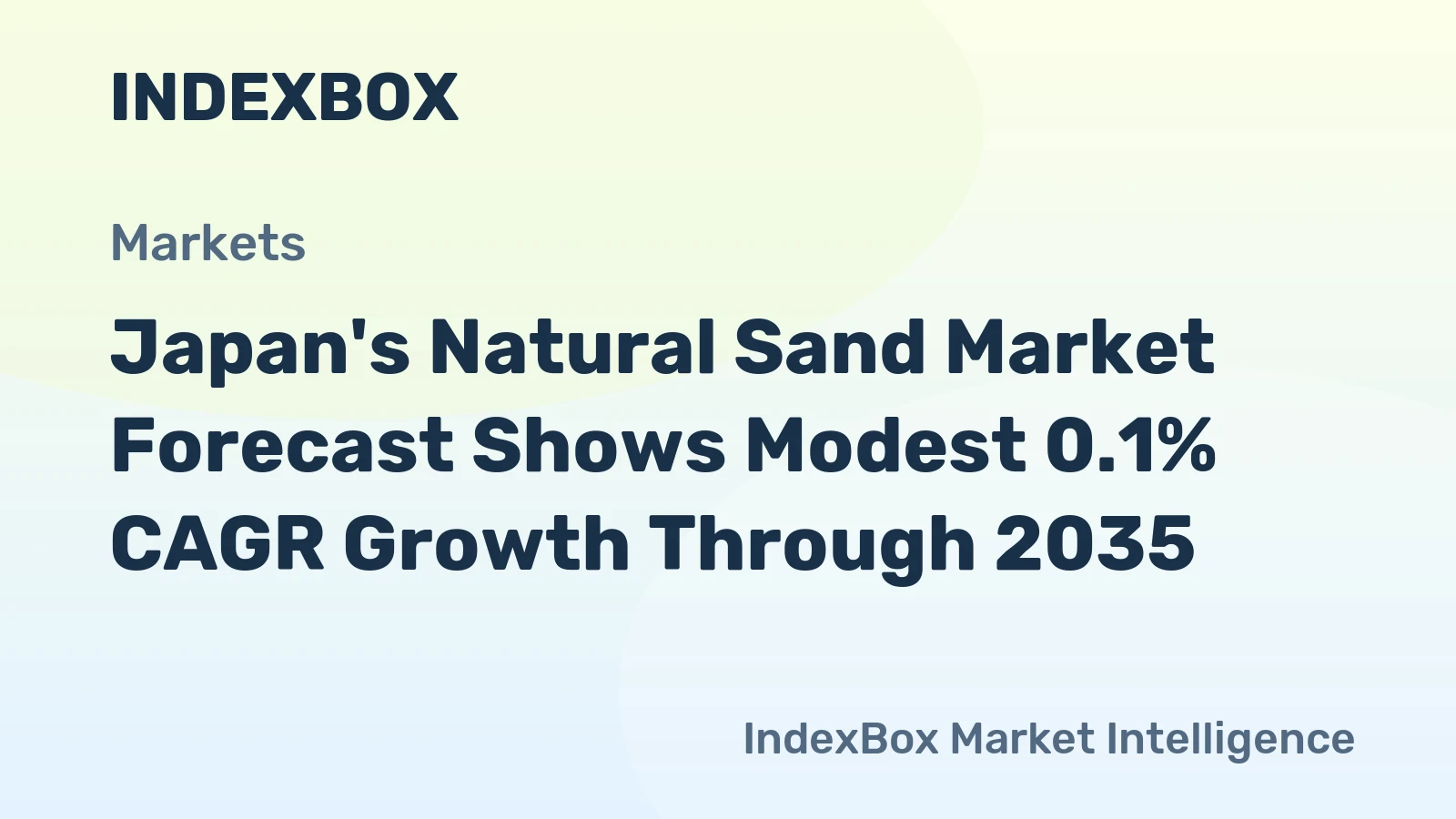 Japan's Natural Sand Market Forecast Shows Modest 0.1% CAGR Growth Through 2035